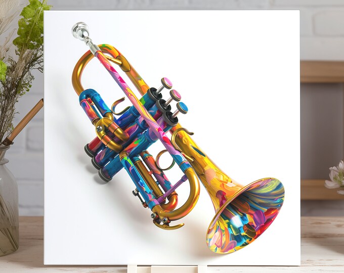 Trumpet Greeting Card Pen and Ink Drawing , Illustrated by Steve Barker ...