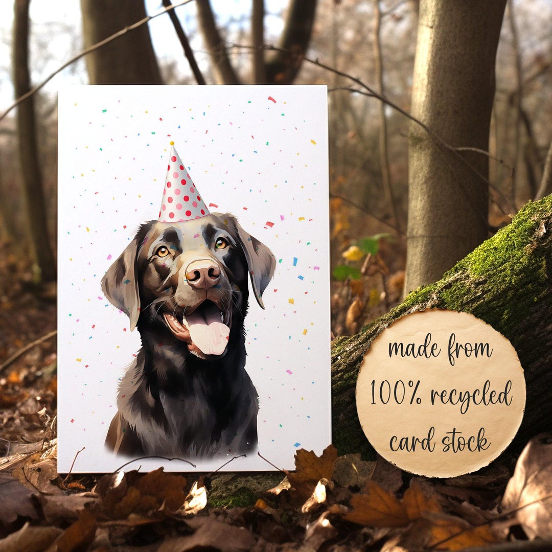 Labrador Birthday Card Cute Personalised Custom Card for Dog Mum Dad ...