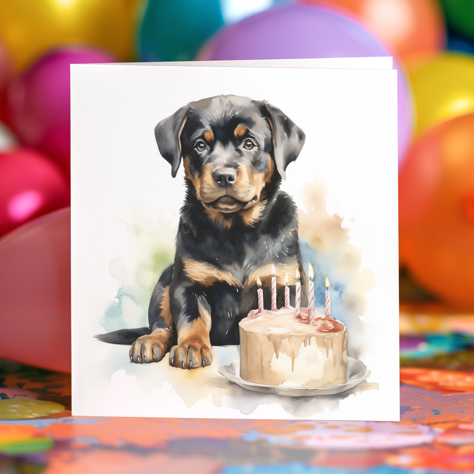 Rottweiler Birthday Card Rottweiler, Personalised Greeting Card for Dog ...