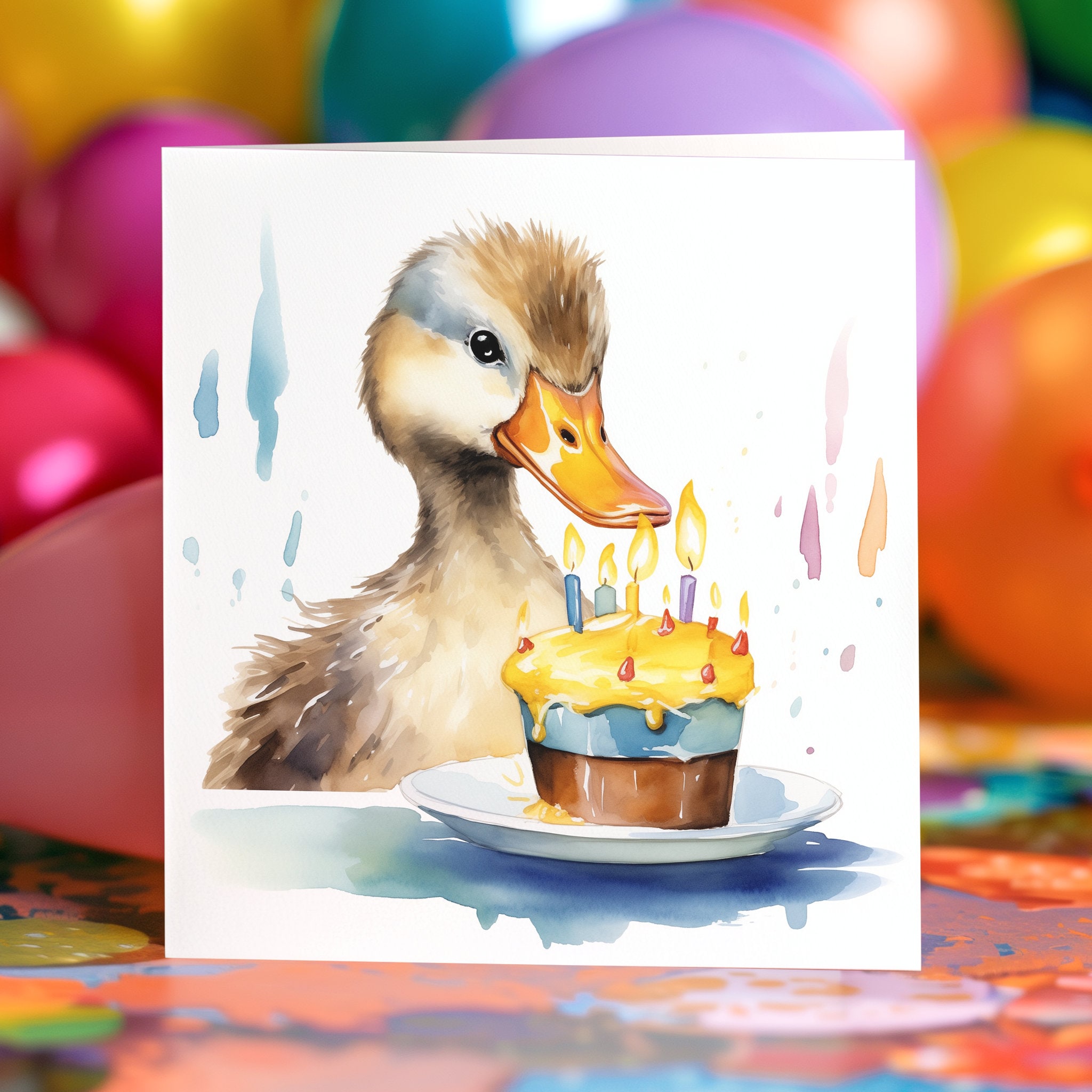 Duck Birthday Card Duckling Personalised Greeting Card for Duck Lovers ...