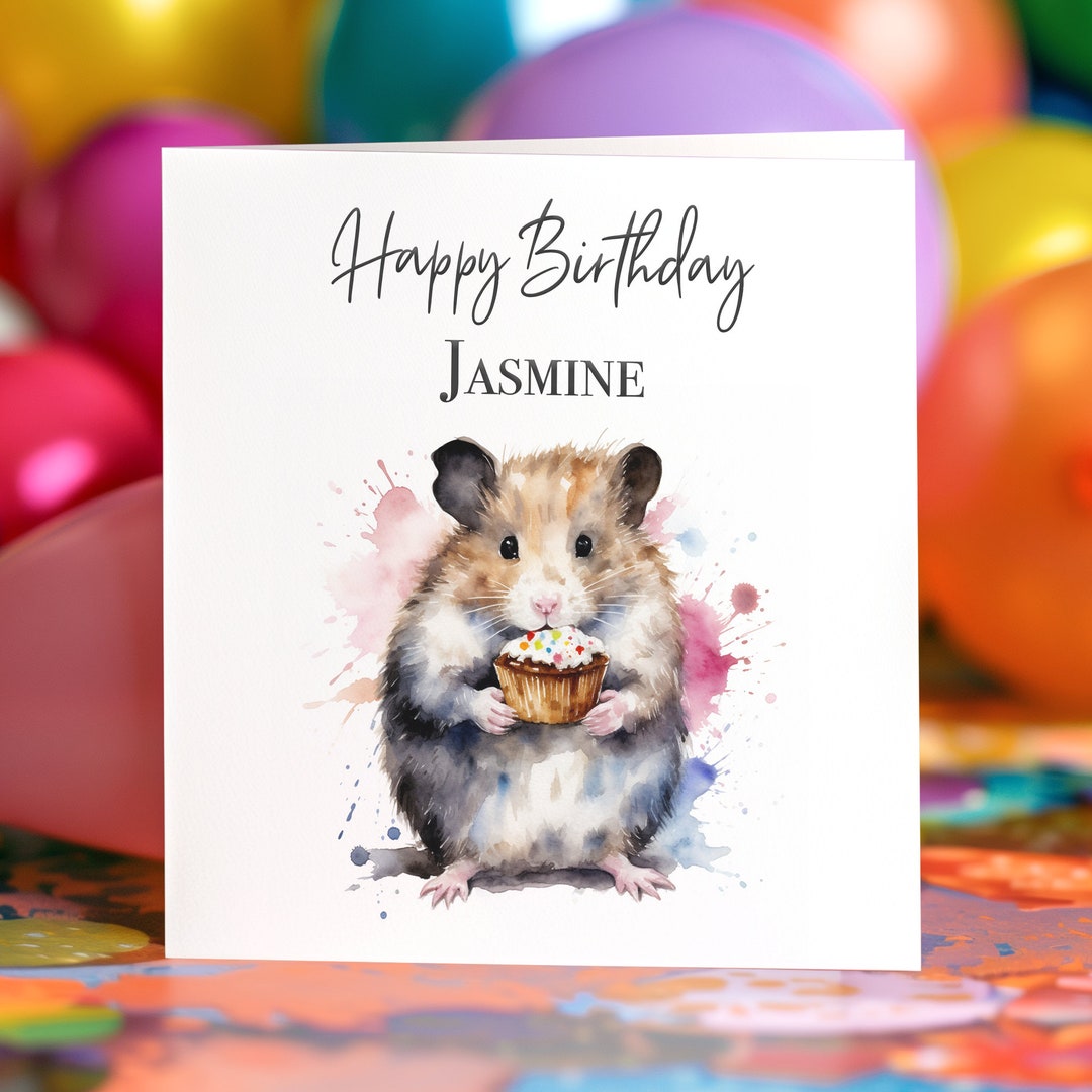 Hamster Birthday Card Personalised Greeting Card for Hamster Lovers ...
