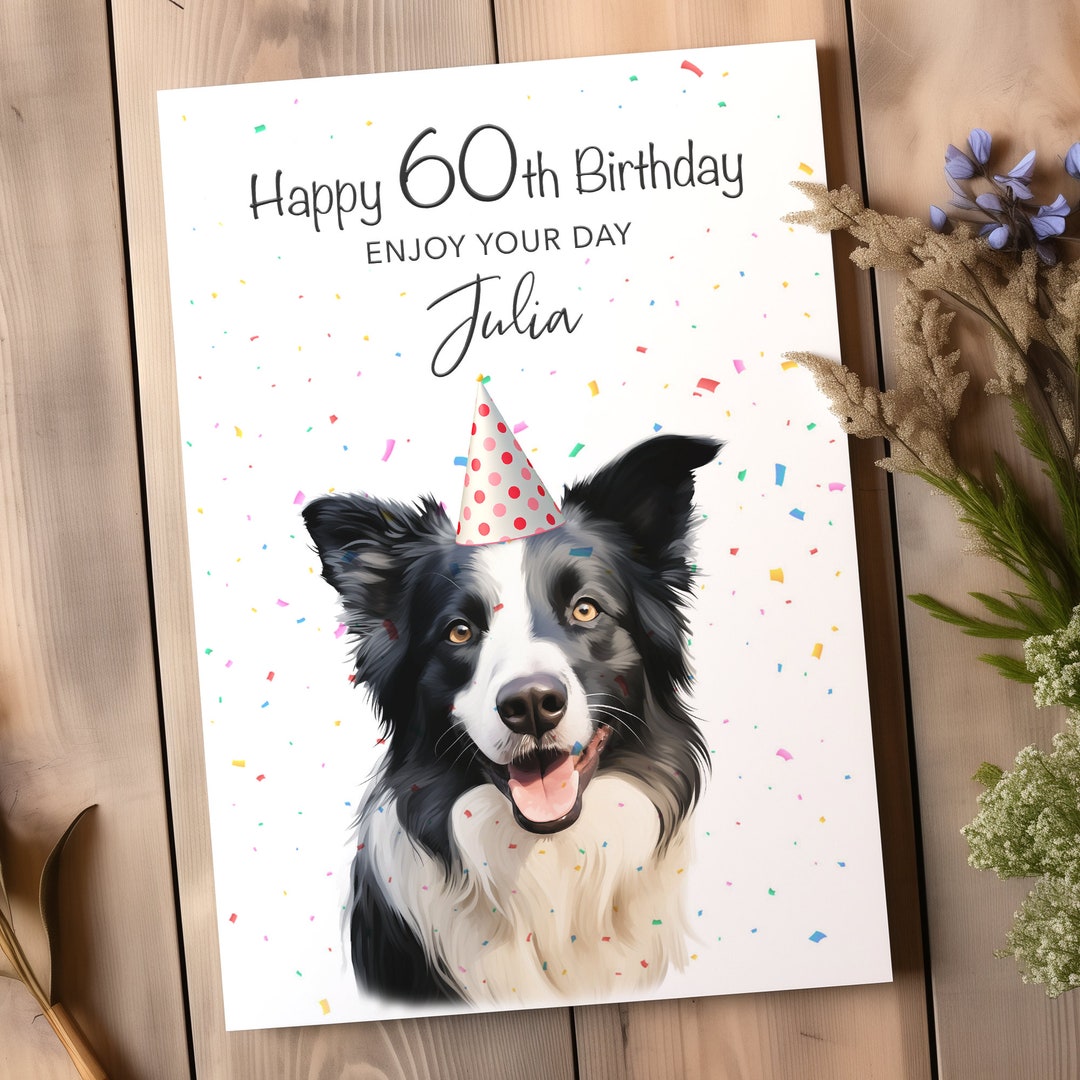 Border Collie Birthday Card | A Card for Dog Lovers! | Dog Card | Cute ...