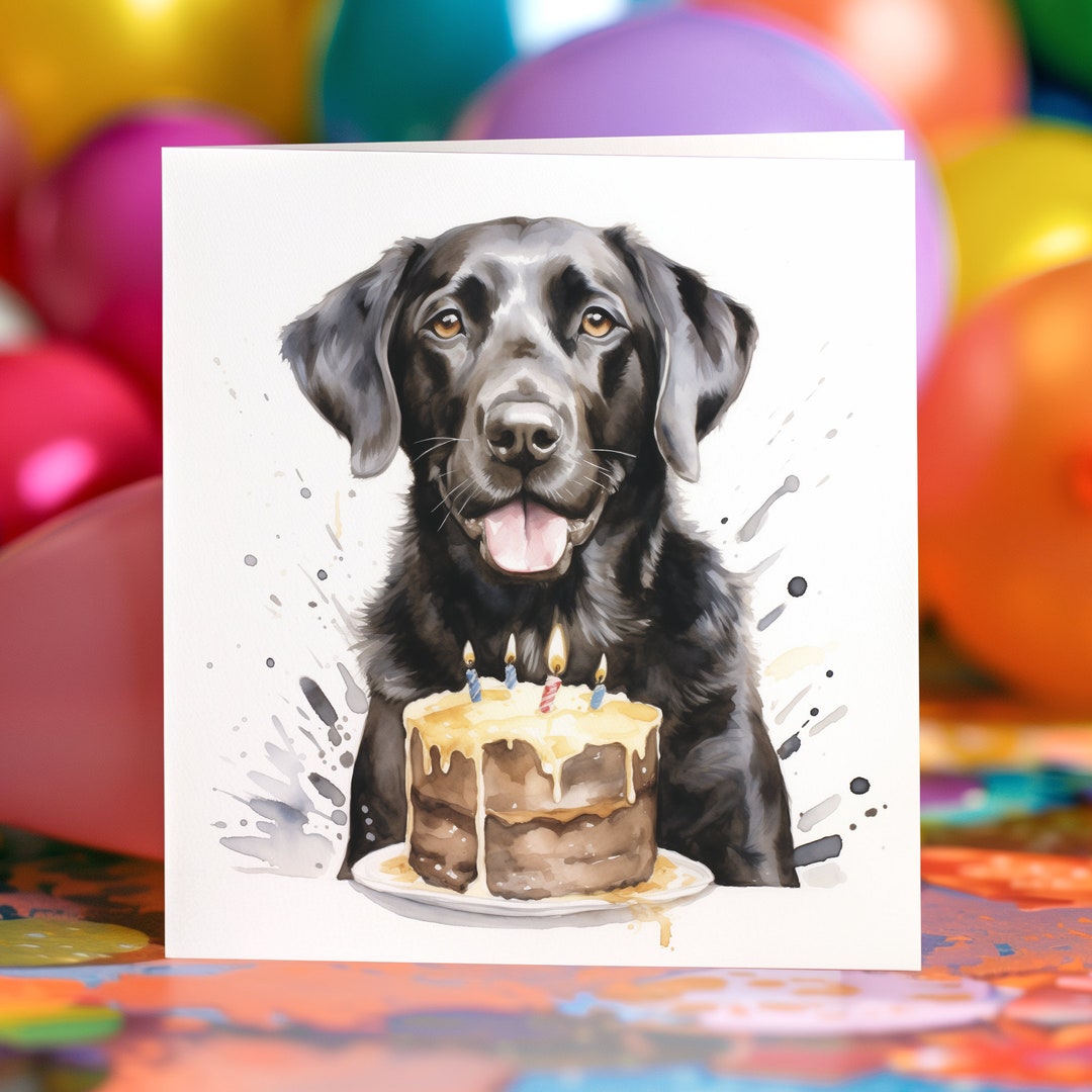 Black Labrador Birthday Card, Personalised Greeting Card for Dog Lovers ...