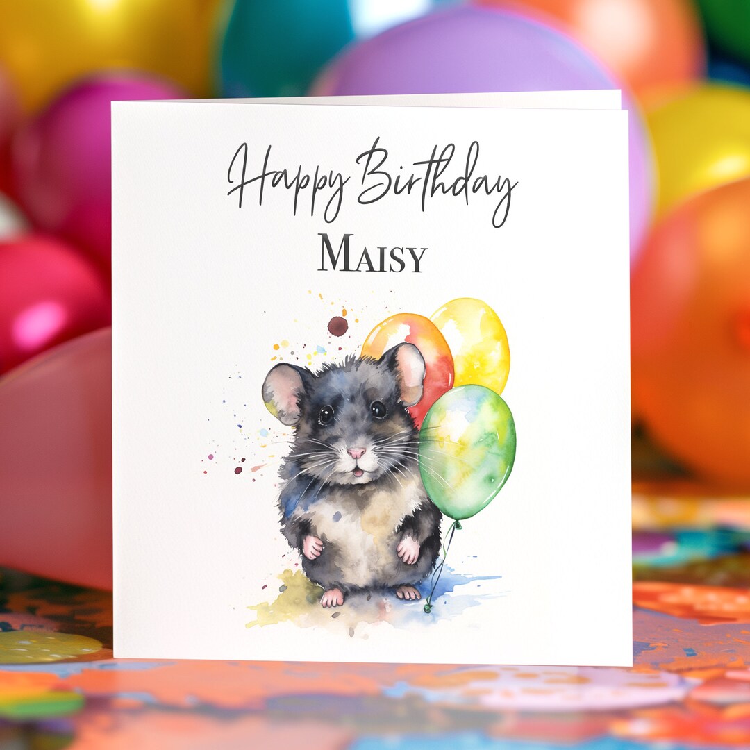 Hamster Birthday Card Personalised Greeting Card for Hamster Lovers ...
