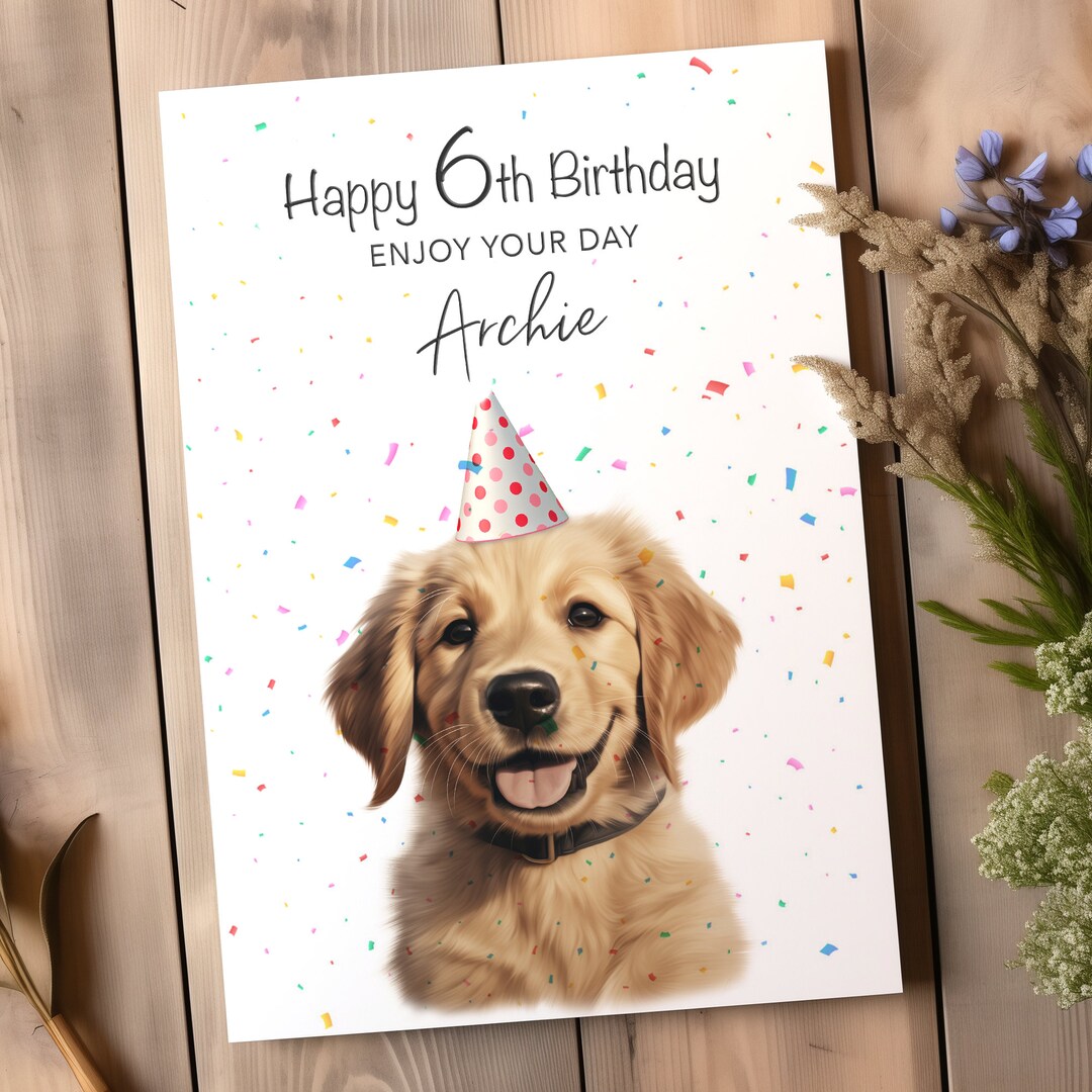 Golden Retriever Puppy Birthday Card | A Card for Dog Lovers! | Dog ...