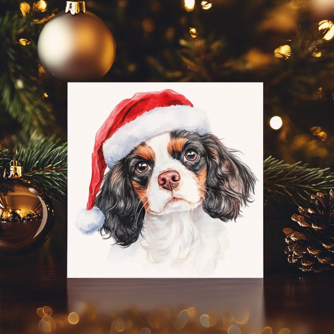 Cavalier King Charles Spaniel Christmas Card Snow Flake Festive Card ...