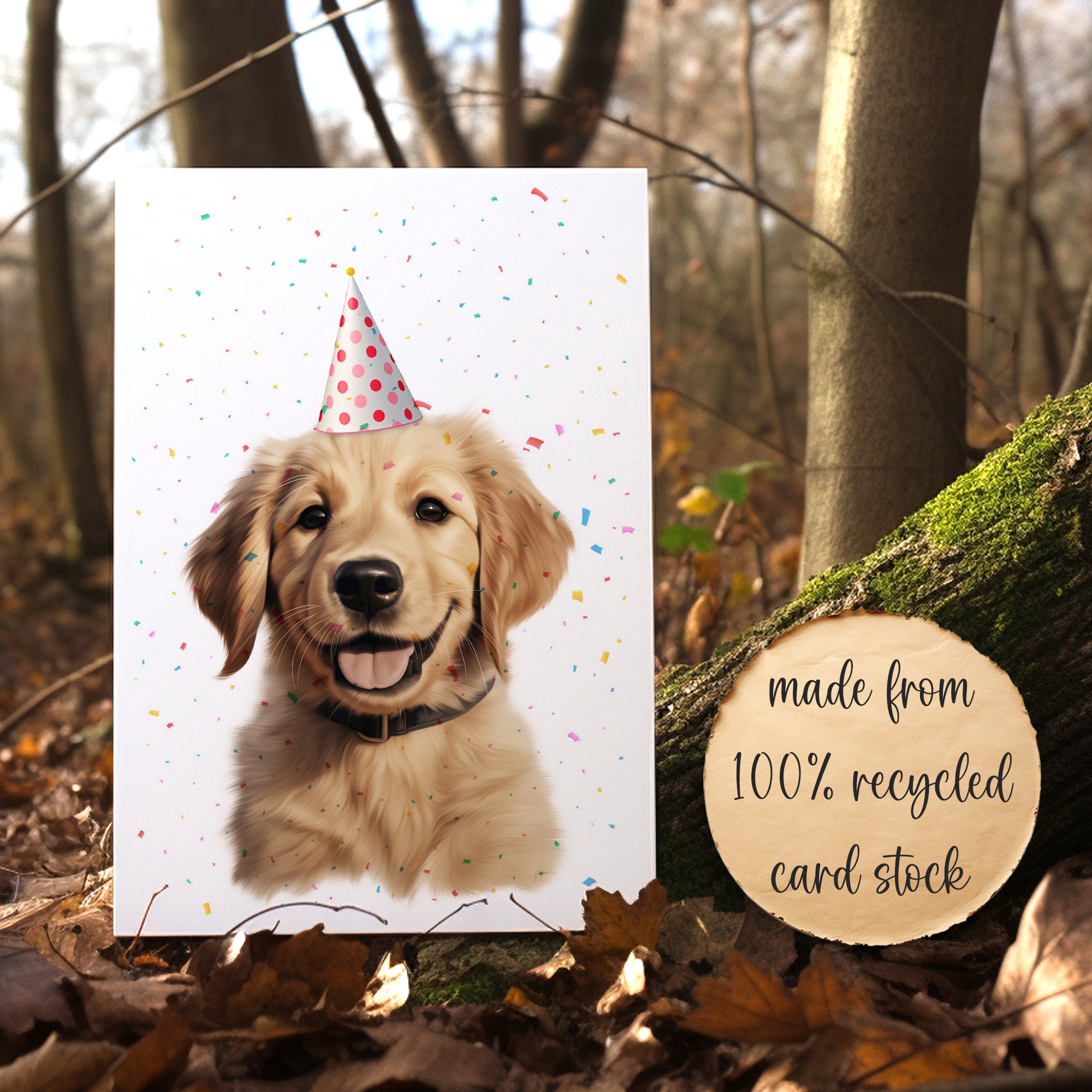 Golden Retriever Puppy Birthday Card A Card for Dog Lovers Dog Card ...