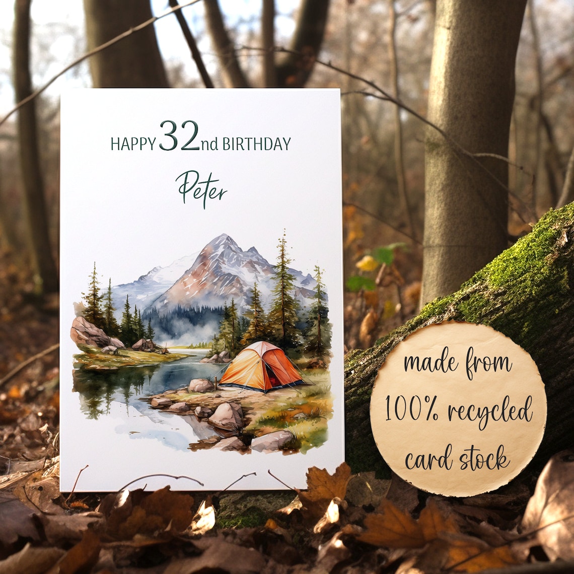 Outdoors Birthday Card Camping, Outdoor Adventure, Hiking, Backpacking ...