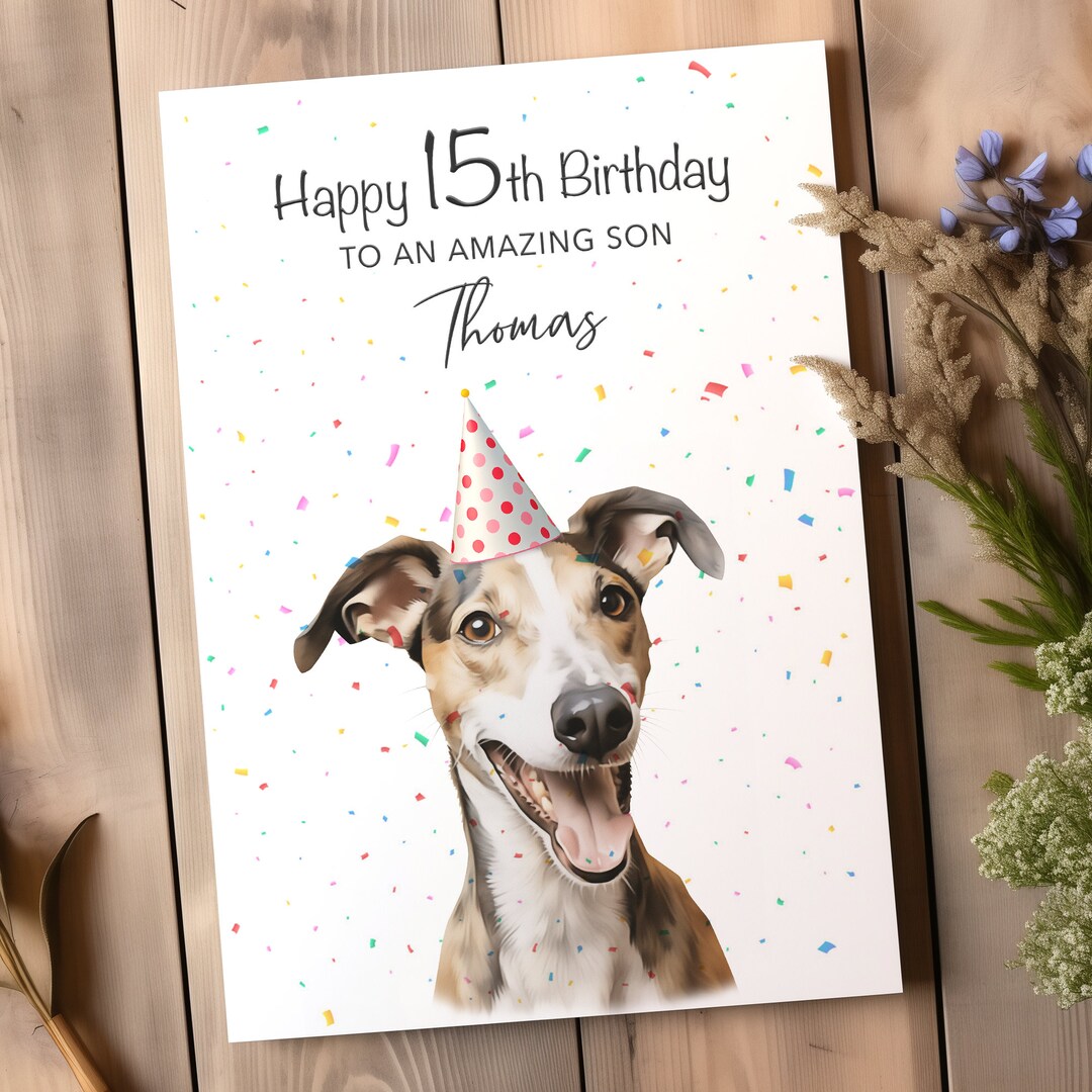 Whippet Birthday Card | A Card for Dog Lovers! | Dog Card | Cute Gift ...