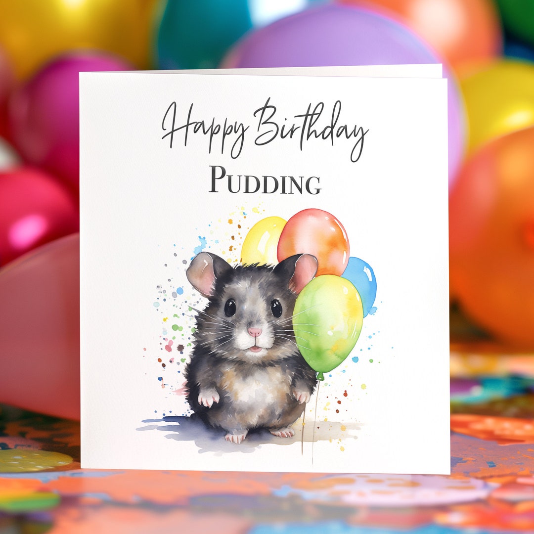 Hamster Birthday Card Personalised Greeting Card for Hamster Lovers ...