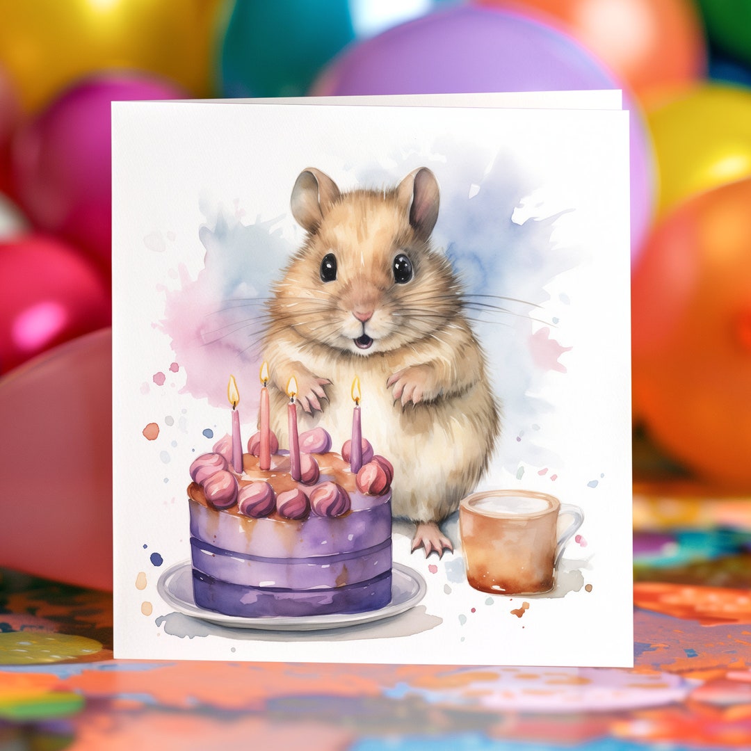 Hamster Birthday Card Personalised Greeting Card for Hamster Lovers ...