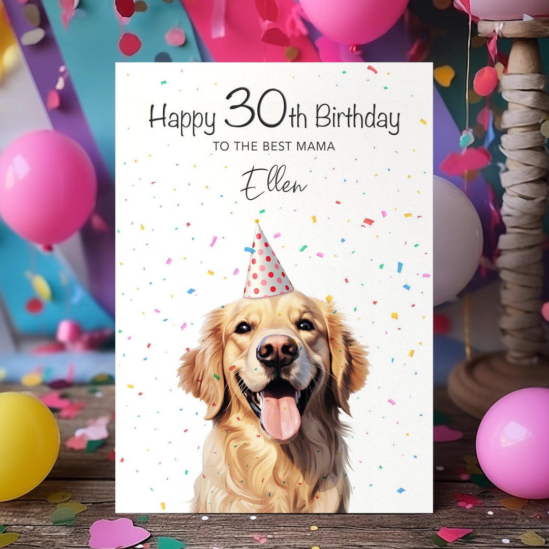 Golden Retriever Birthday Card | A Card for Dog Lovers! | Dog Card ...