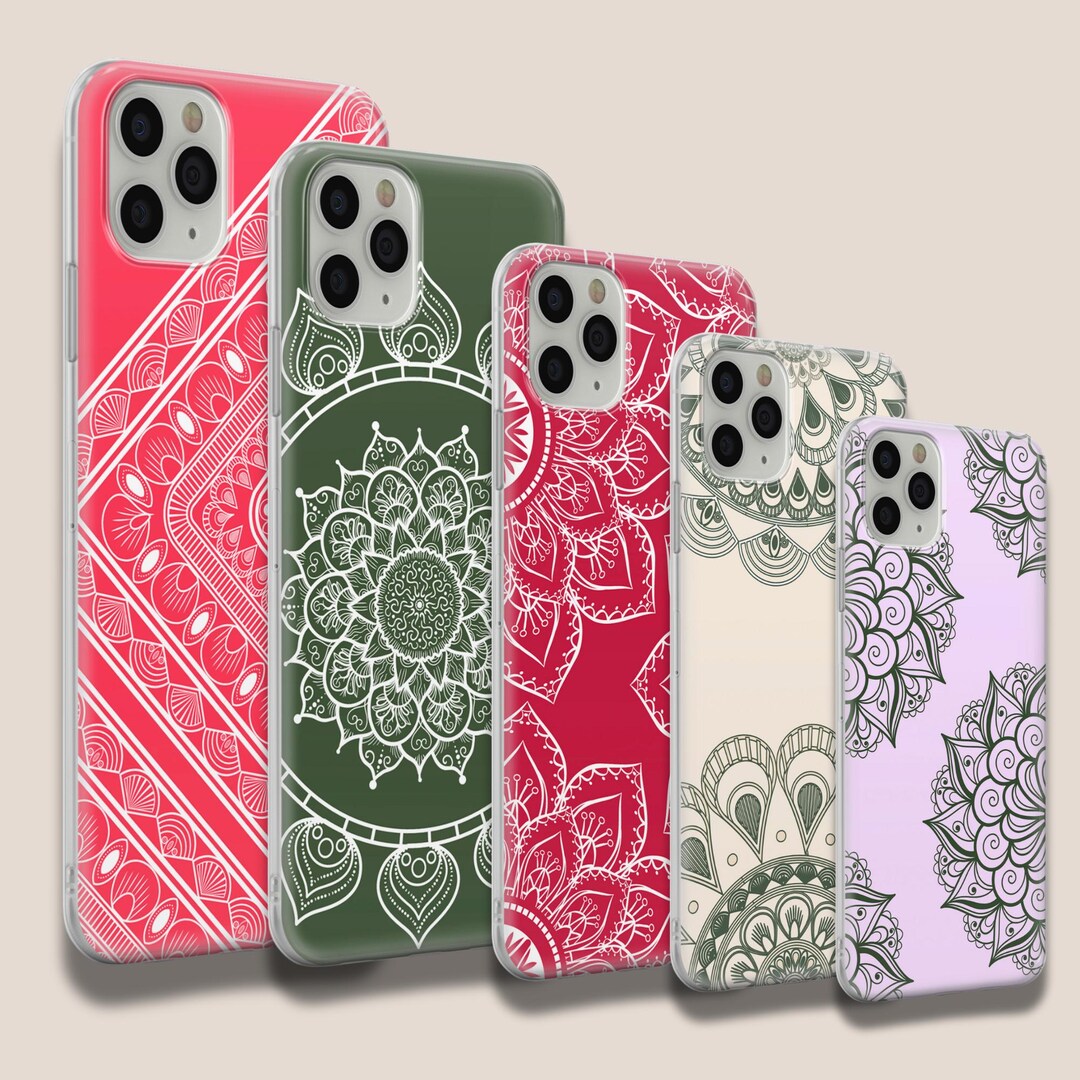 Mandala Henna iPhone Case – Boho Floral Gel Cover for iPhone SE, 7, 8 ...