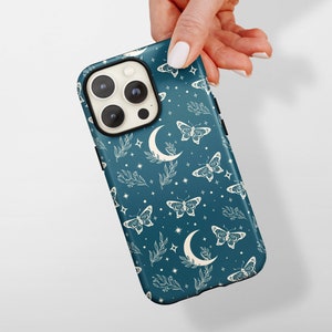 Cute Butterfly Moon iPhone 15 14 13 12 11 Pro Max Case, Celestial S24 ...