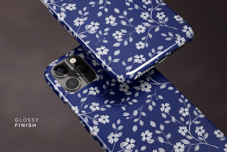 Cute Blue Flowers Floral Phone Case iPhone 15 14 13 Pro Max, iPhone 12 ...