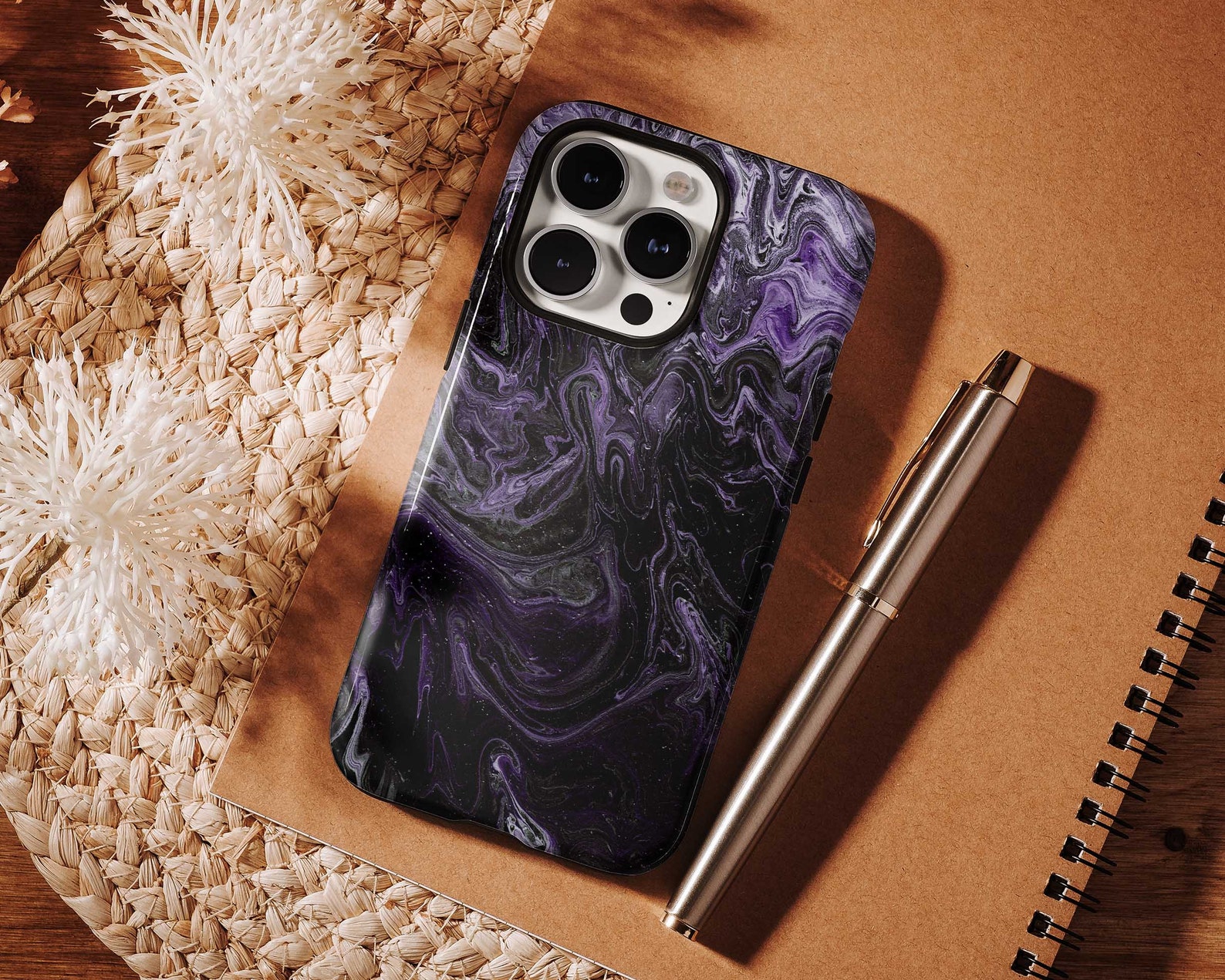 Black Purple Pink Marble iPhone 15 14 13 12 11 Pro Max, Abstract Liquid ...