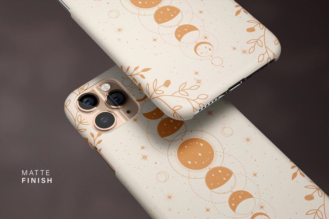 BEIGE Moon Phases iPhone Case 15 14 13 12 Pro Max, Celestial Galaxy S23 ...