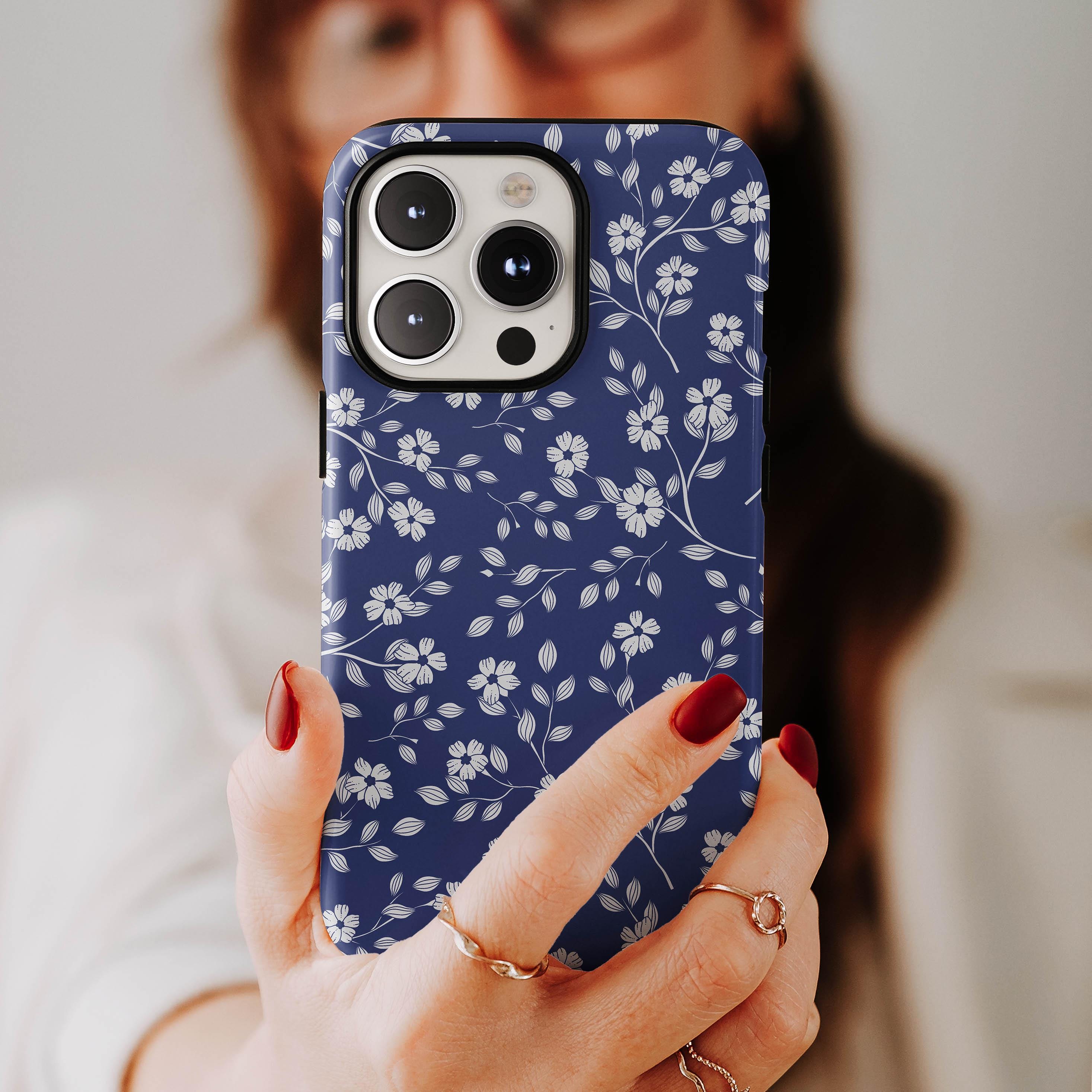 Blue Floral Phone Case, iPhone 17 Pro Max Case, S26 Ultra & Pixel Cover ...