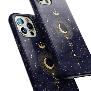 MOON iPhone Case 15 14 13 12 11 Pro Max Celestial, Night Starry iPhone ...