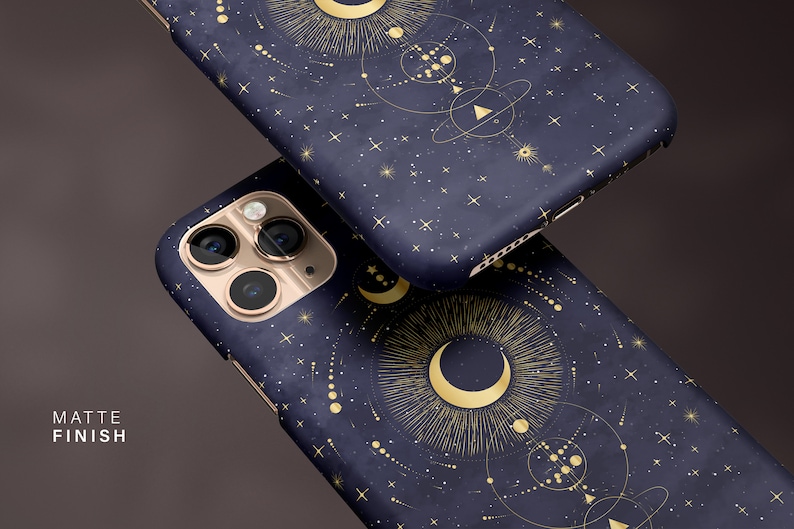 MOON iPhone Case 15 14 13 12 11 Pro Max Celestial, Night Starry iPhone ...