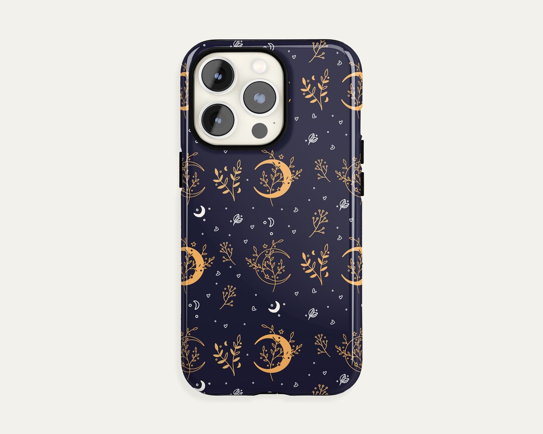 Moon iPhone Case 15 14 14 13 12 11 Pro Max, Celestial Galaxy S23 S22 ...