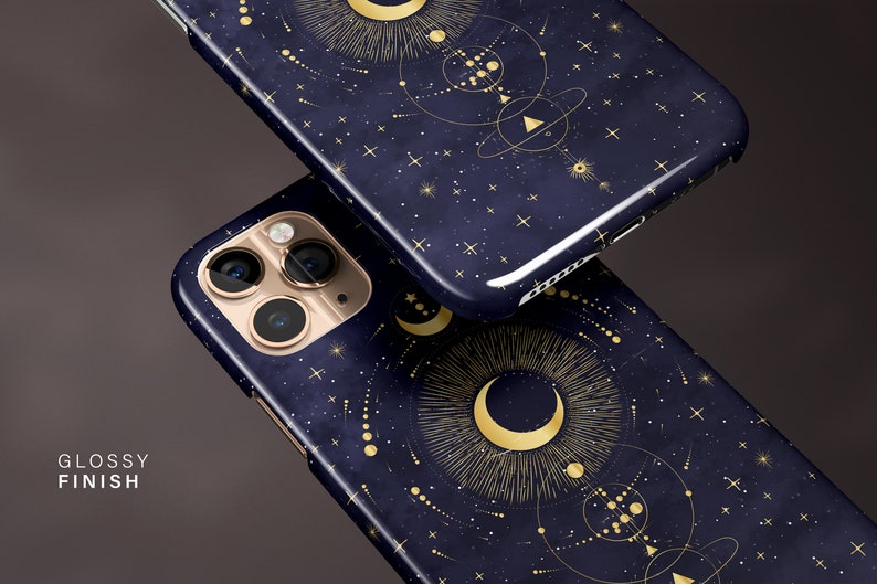 MOON iPhone Case 15 14 13 12 11 Pro Max Celestial, Night Starry iPhone ...