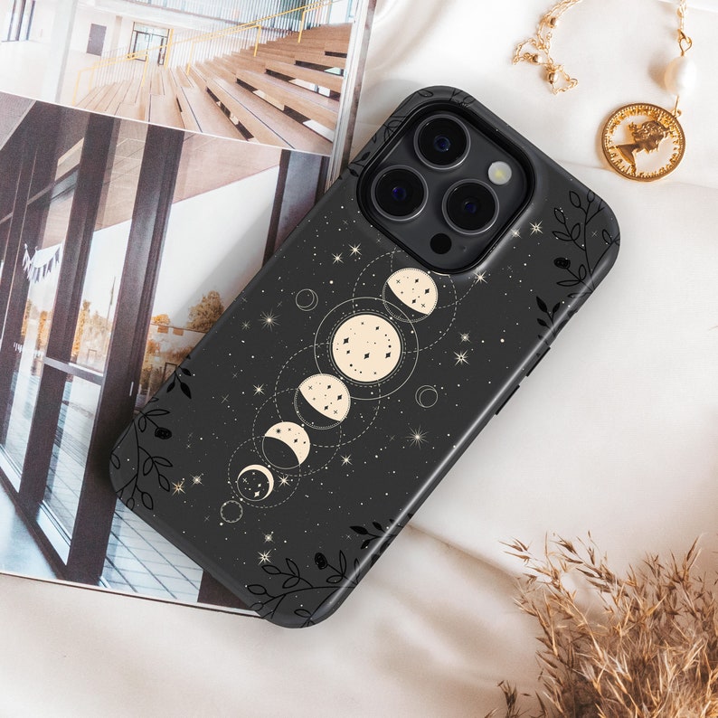 Moon Phases Celestial iPhone 14 13 12 11 Pro Max Case iPhone X XR XS ...