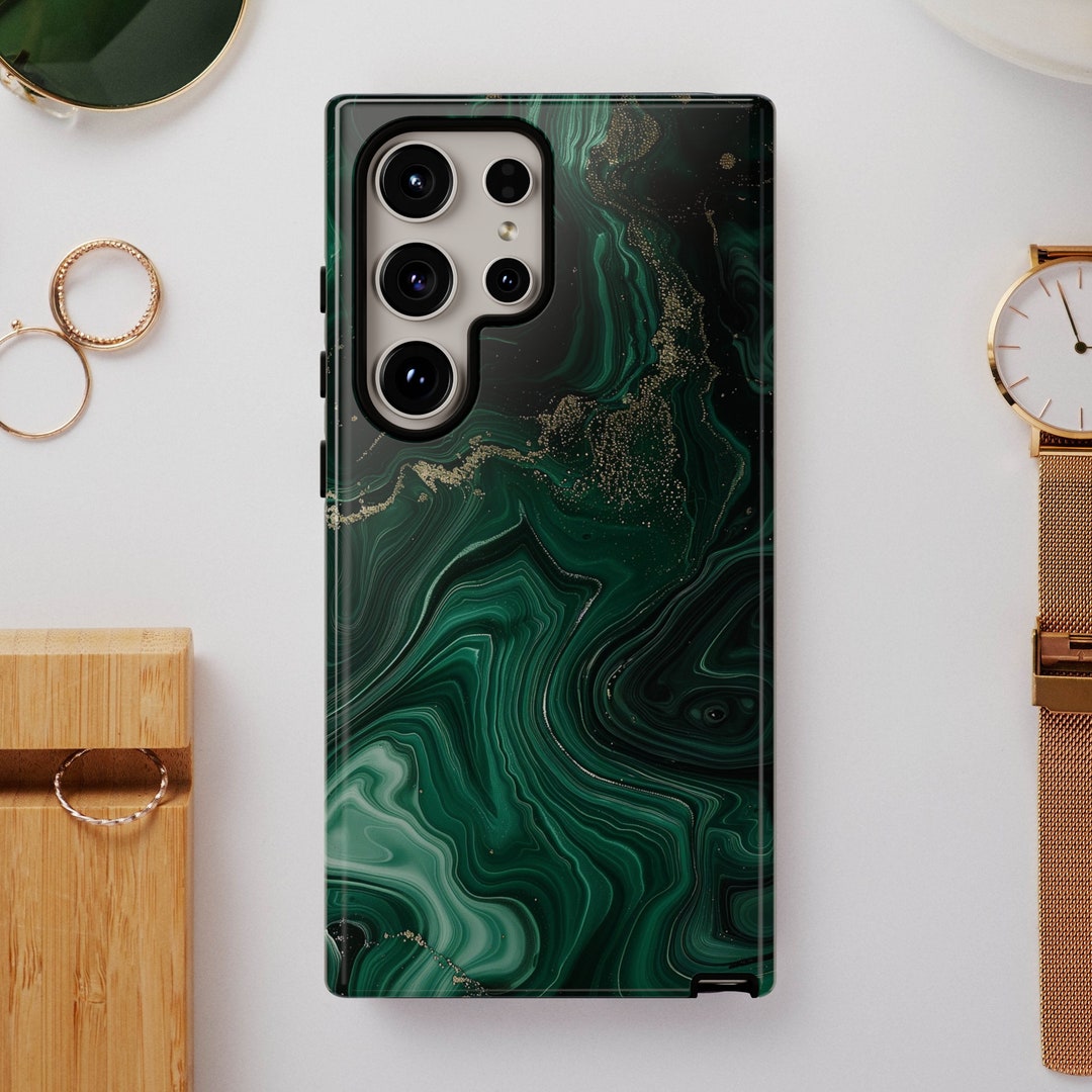 Green Marble Phone Case Galaxy S24 S23 S22 S21 Plus Ultra, Galaxy S24 ...