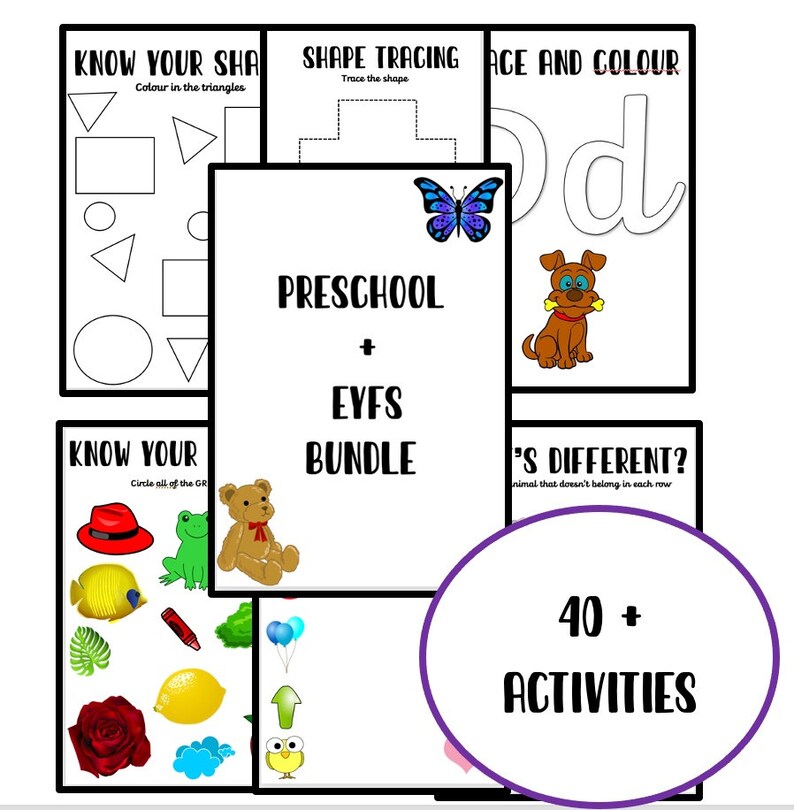 Preschool and EYFS Bundle Activities Kindergarten School Educational ...