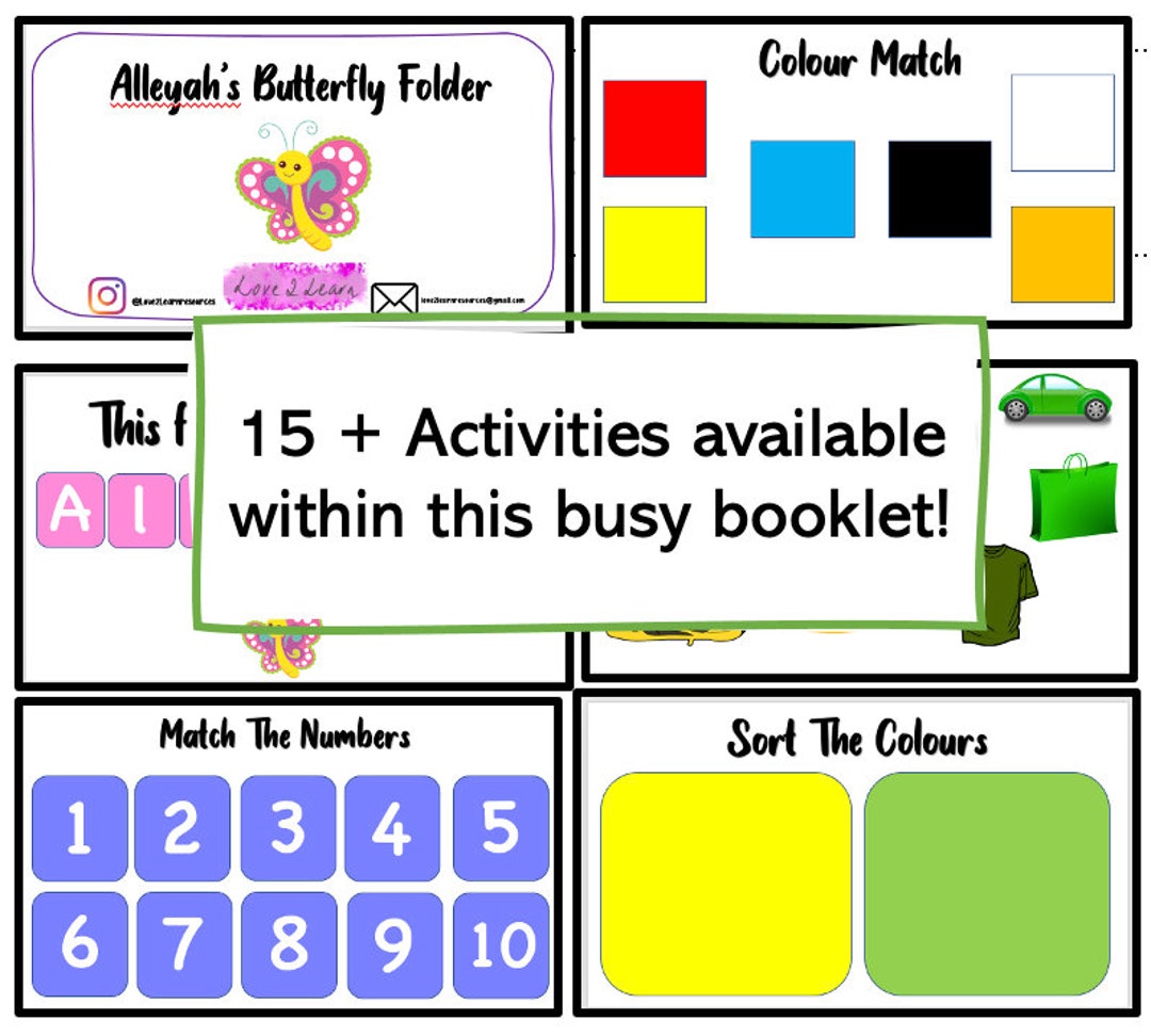 Personalised Butterfly Folder Preschool Learning Resource Educational ...