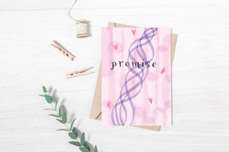 PROMISE, Printable Love Card, Painting Card Print, Valentine's Day ...
