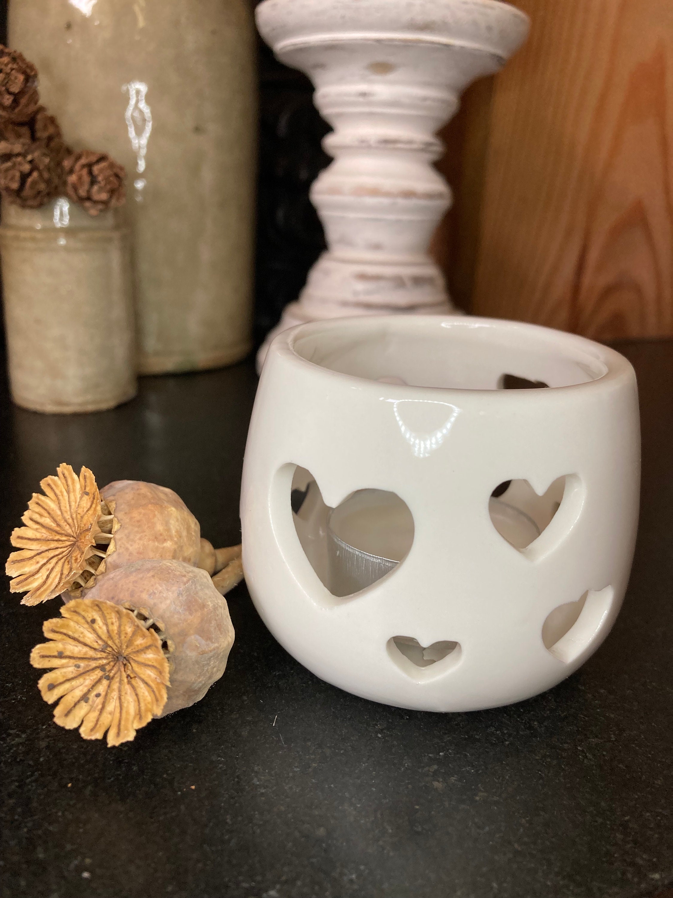 Tealight Holders Cut Out Hearts Ceramic China - Etsy
