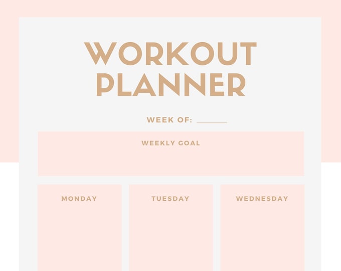 Weekly Workout Planner Printable / Workout Planner Editable PDF / 2021 ...