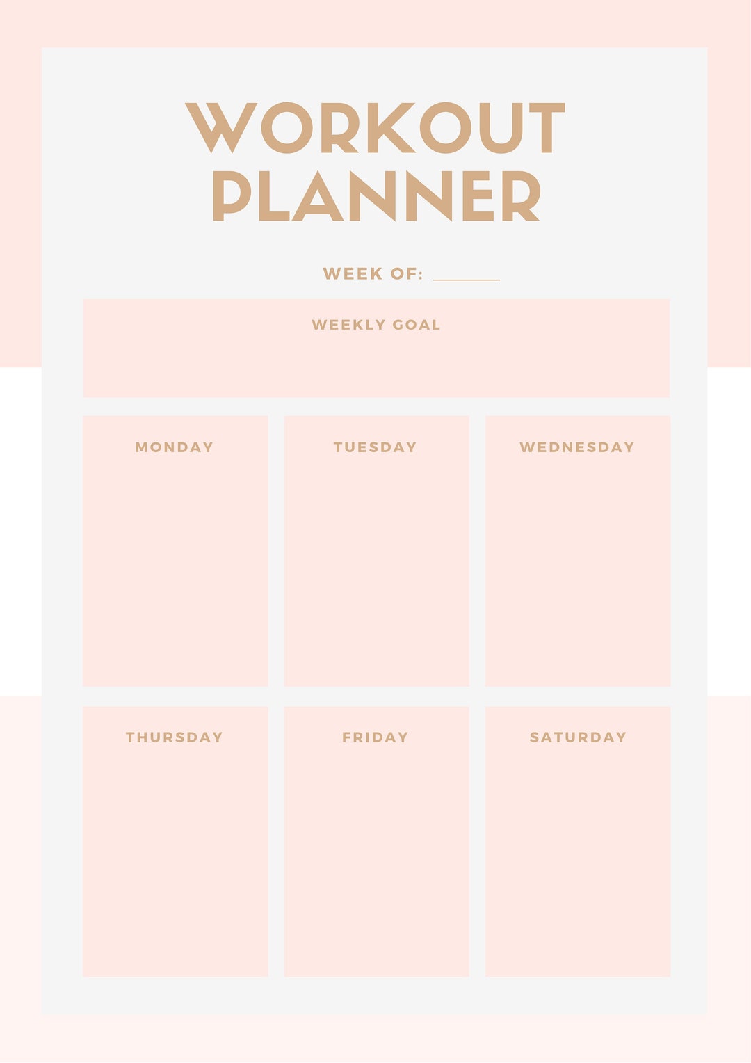 Weekly Workout Planner Printable / Workout Planner Editable - Etsy