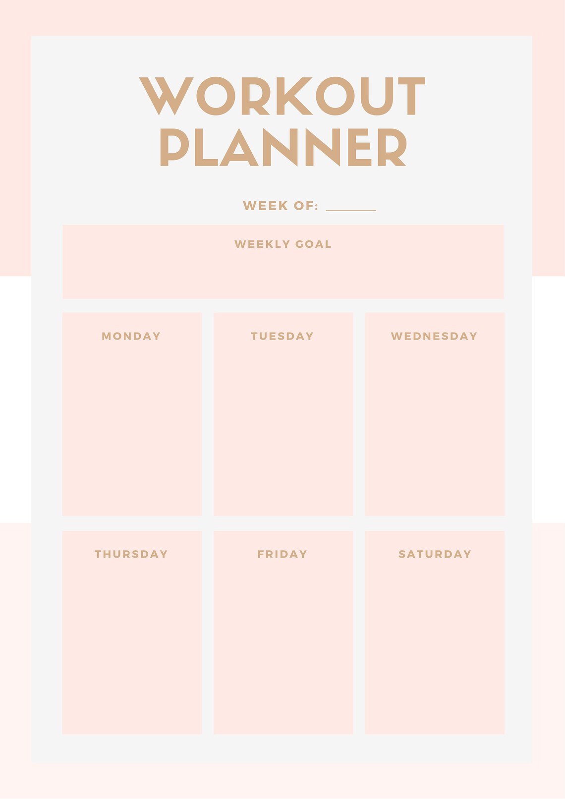 Weekly Workout Planner Printable / Workout Planner Editable - Etsy