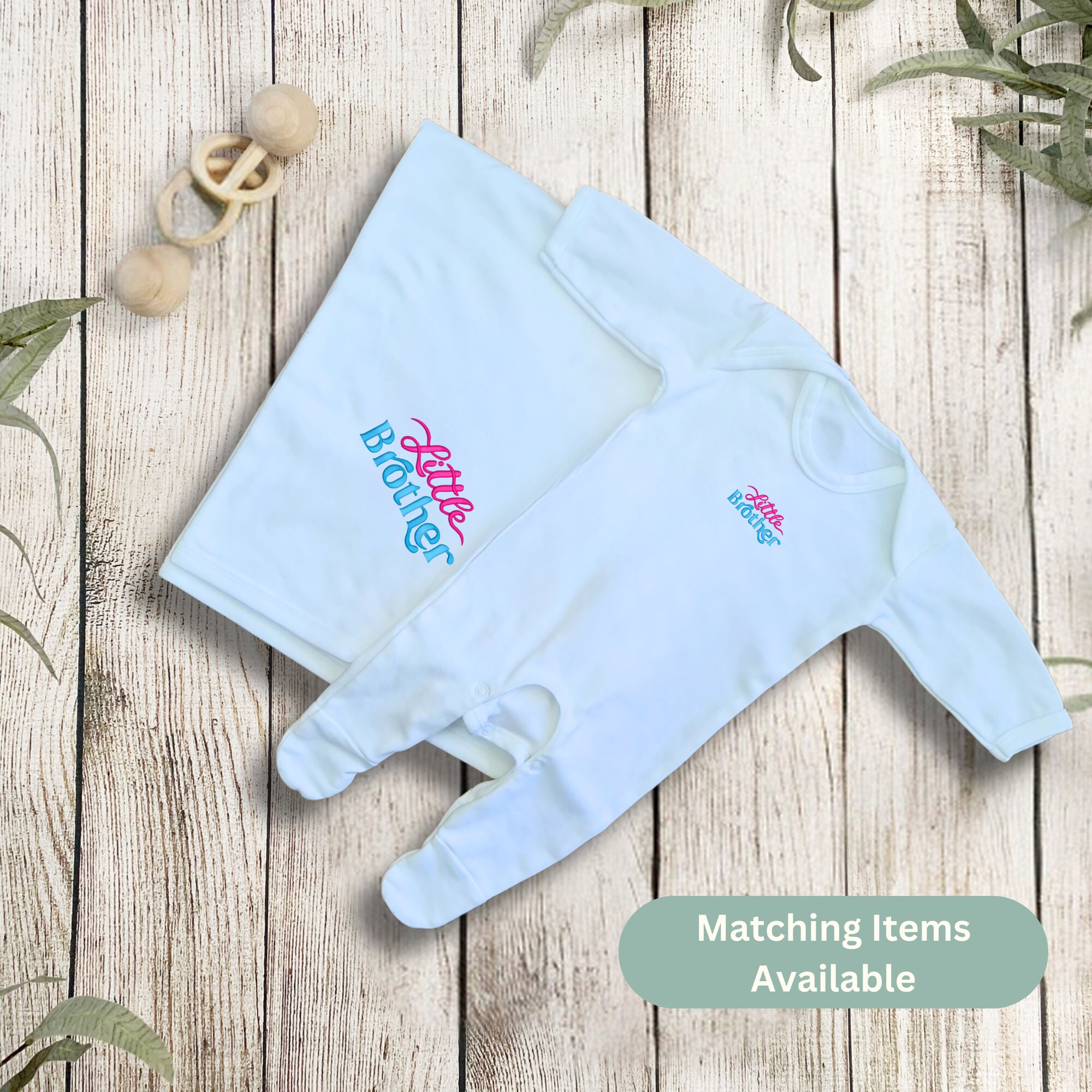 Personalised Little Brother Baby Romper, Custom Sleepsuit, Personalised ...