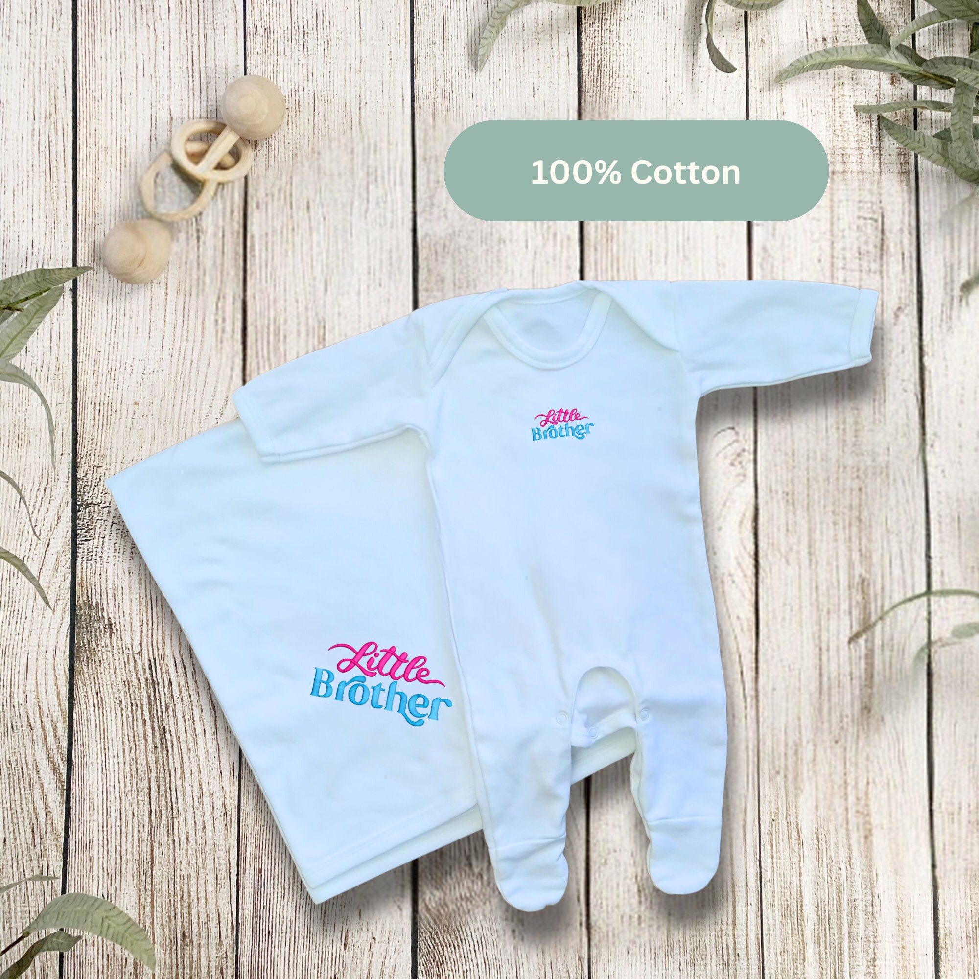Personalised Little Brother Baby Romper, Custom Sleepsuit, Personalised ...