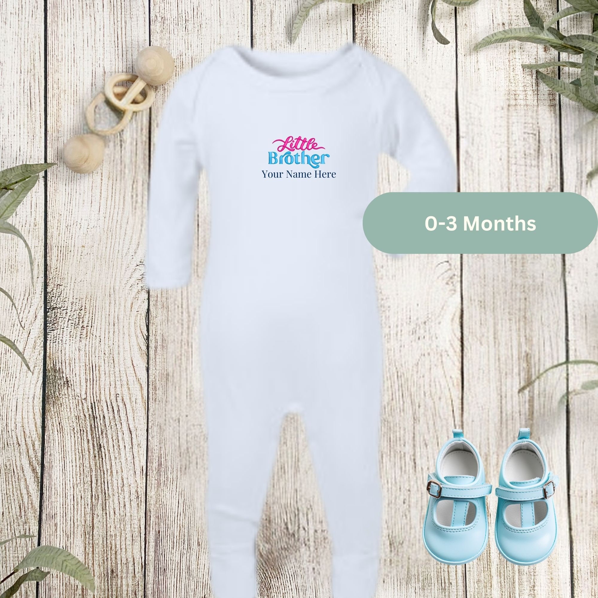 Personalised Little Brother Baby Romper, Custom Sleepsuit, Personalised ...