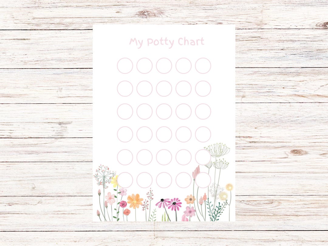 Floral Potty Training Reward Chart for Toddlers Digital Download - Etsy