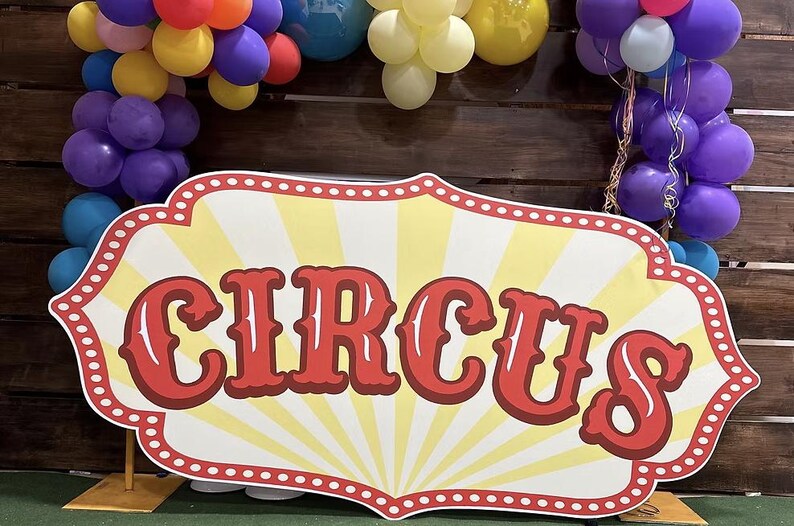 Ab1761qs Circus Sign Cutouts Set Party Props Set, Stands Not Included ...