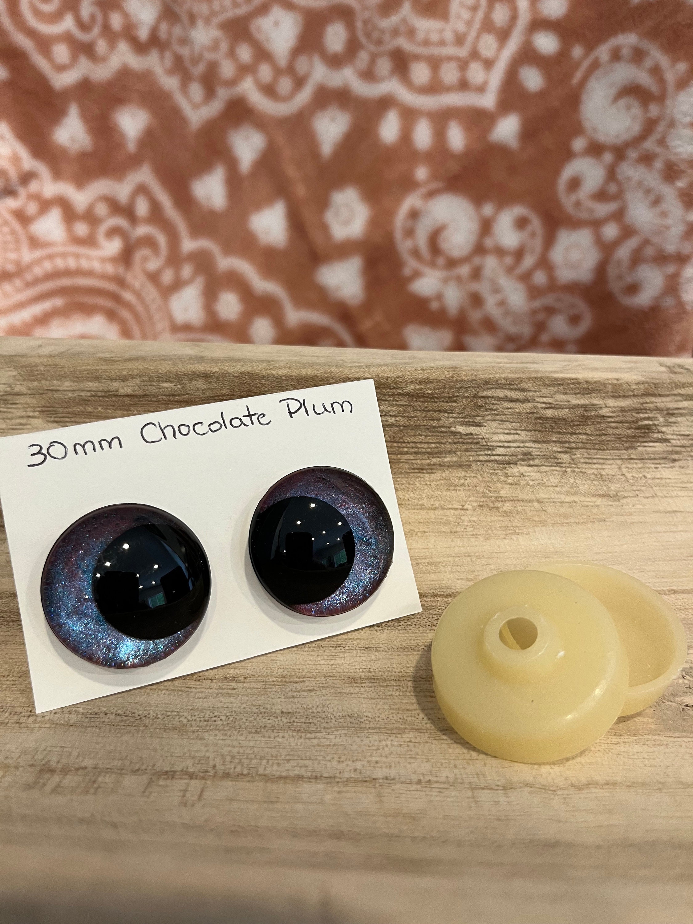 Handpainted Holographic Safety Eyes Chocolate Plum 1 Pair Offset ...