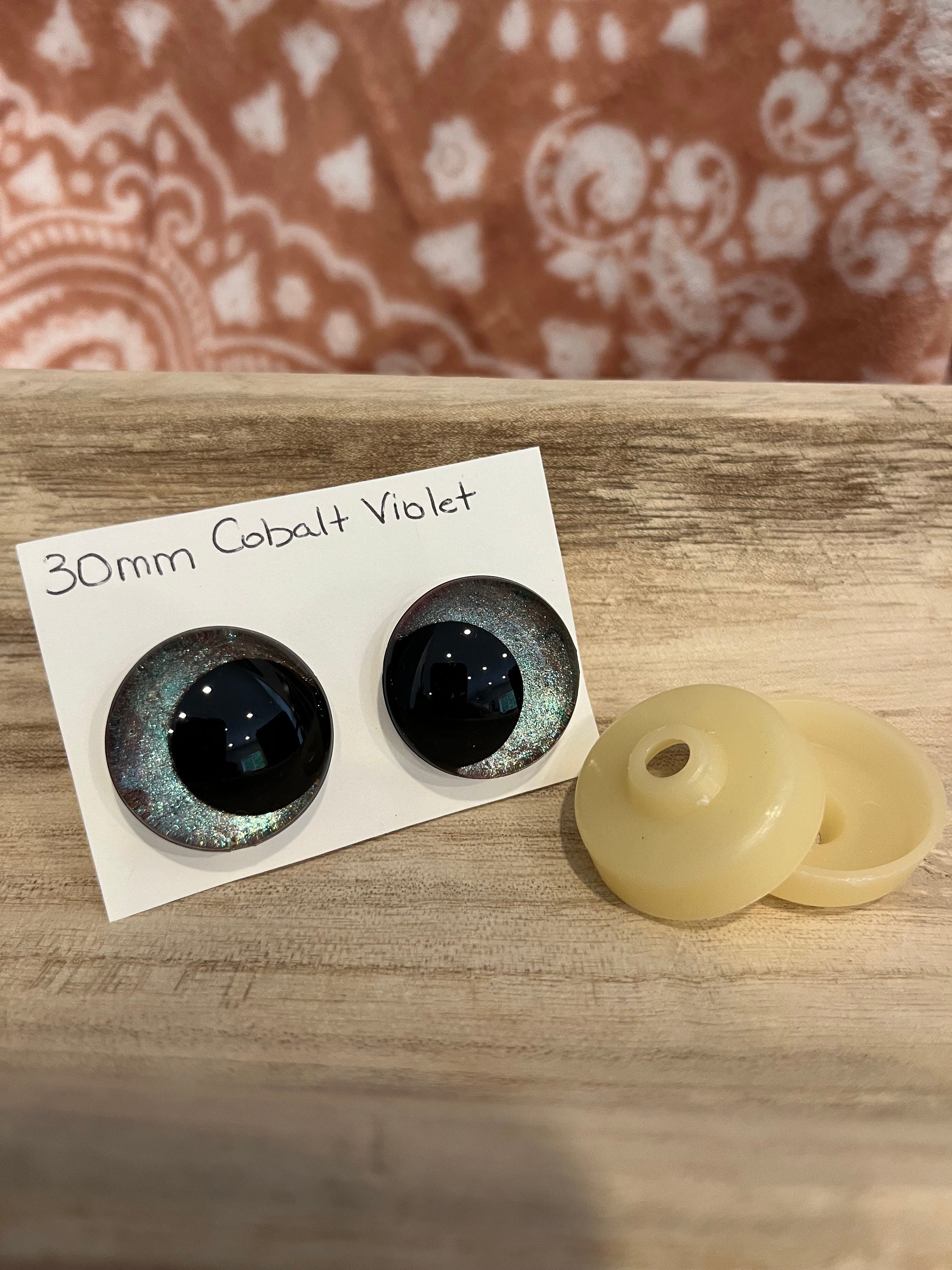 Handpainted Holographic Safety Eyes Cobalt Violet 1 Pair Offset ...