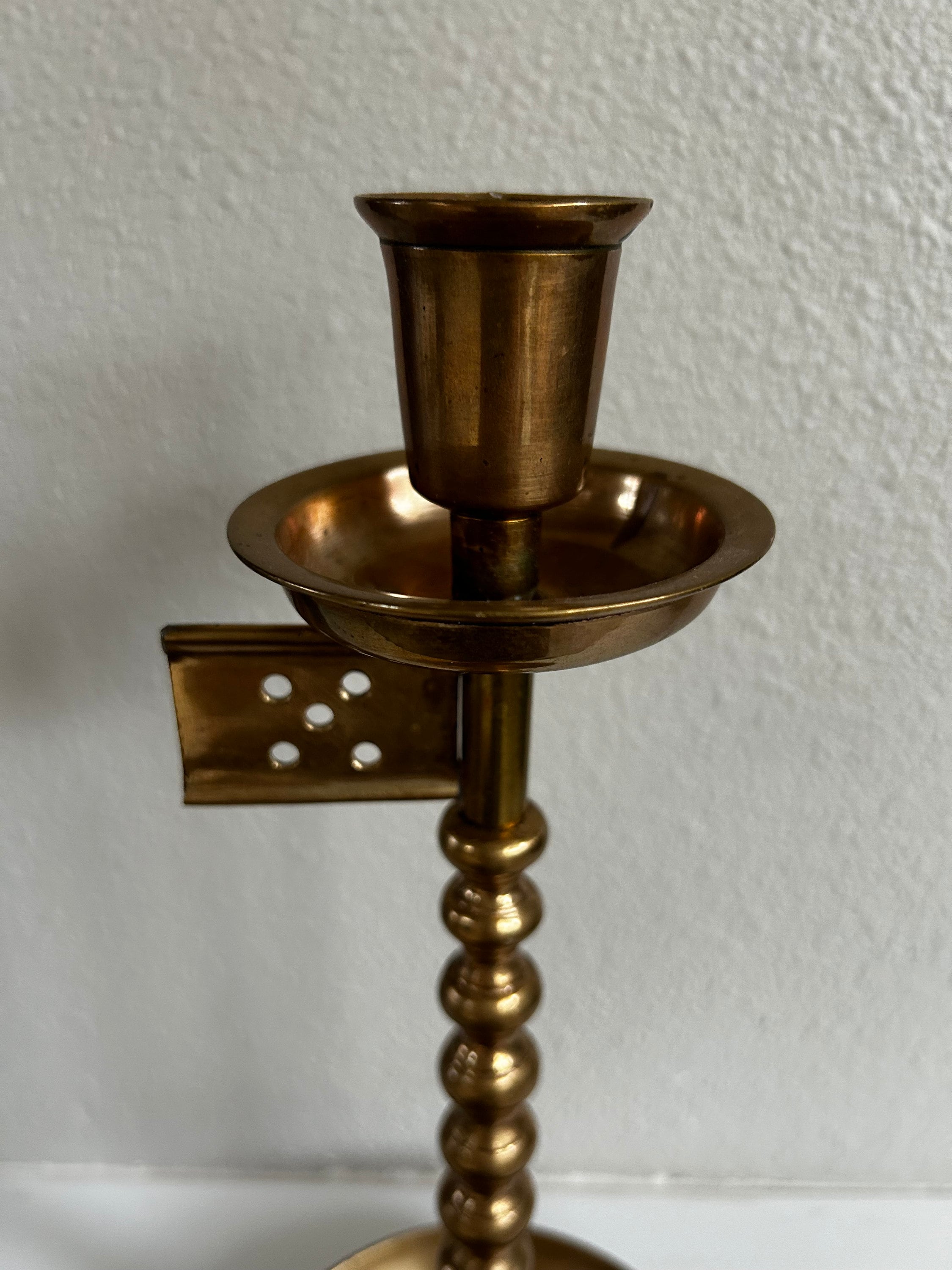 Unique Vintage Solid Brass Candle Holder Candlestick Heavy and Tall 13 ...