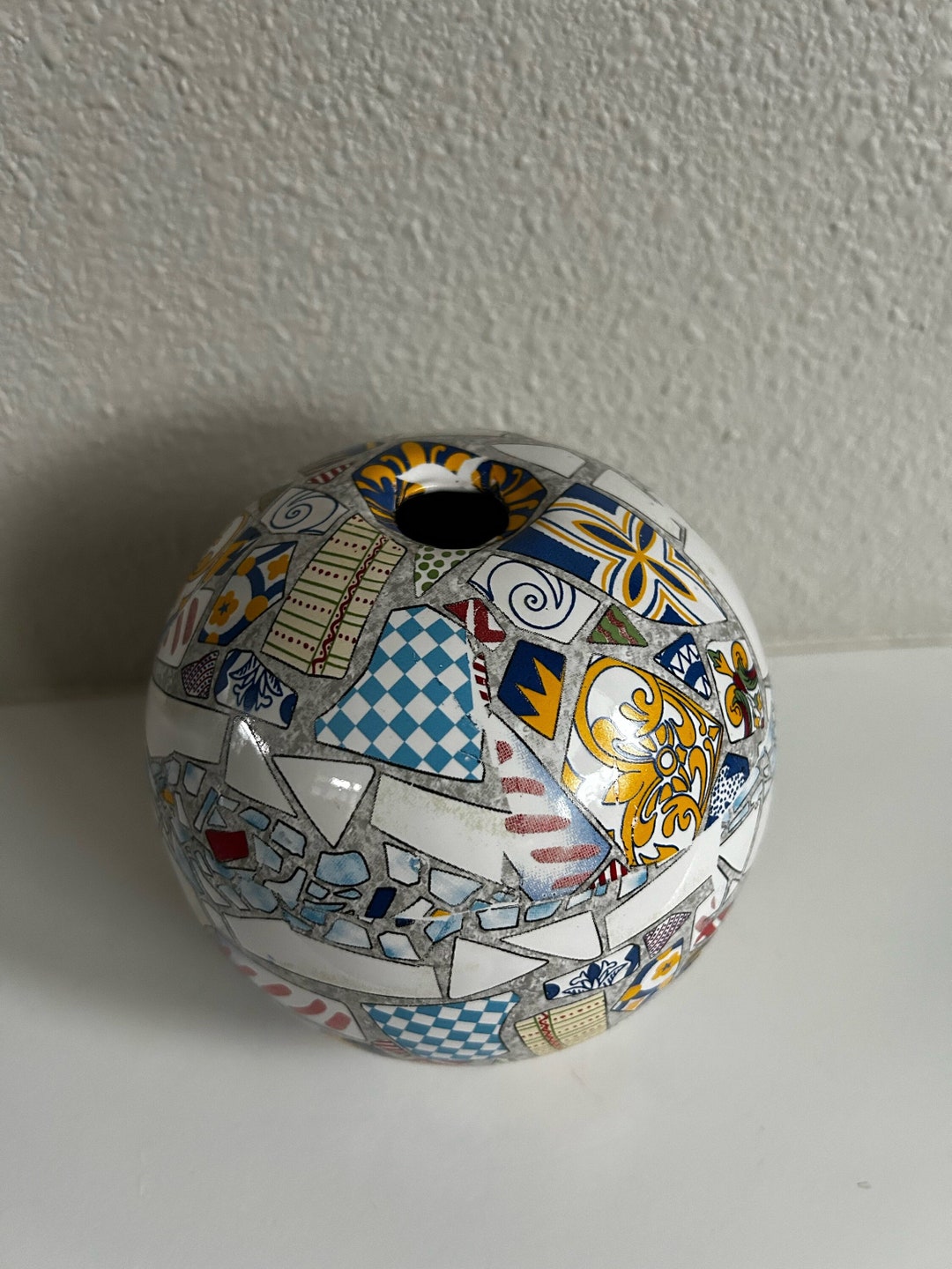 Vintage Antoni Gaudi Style Mosaic Ball Vase - Etsy