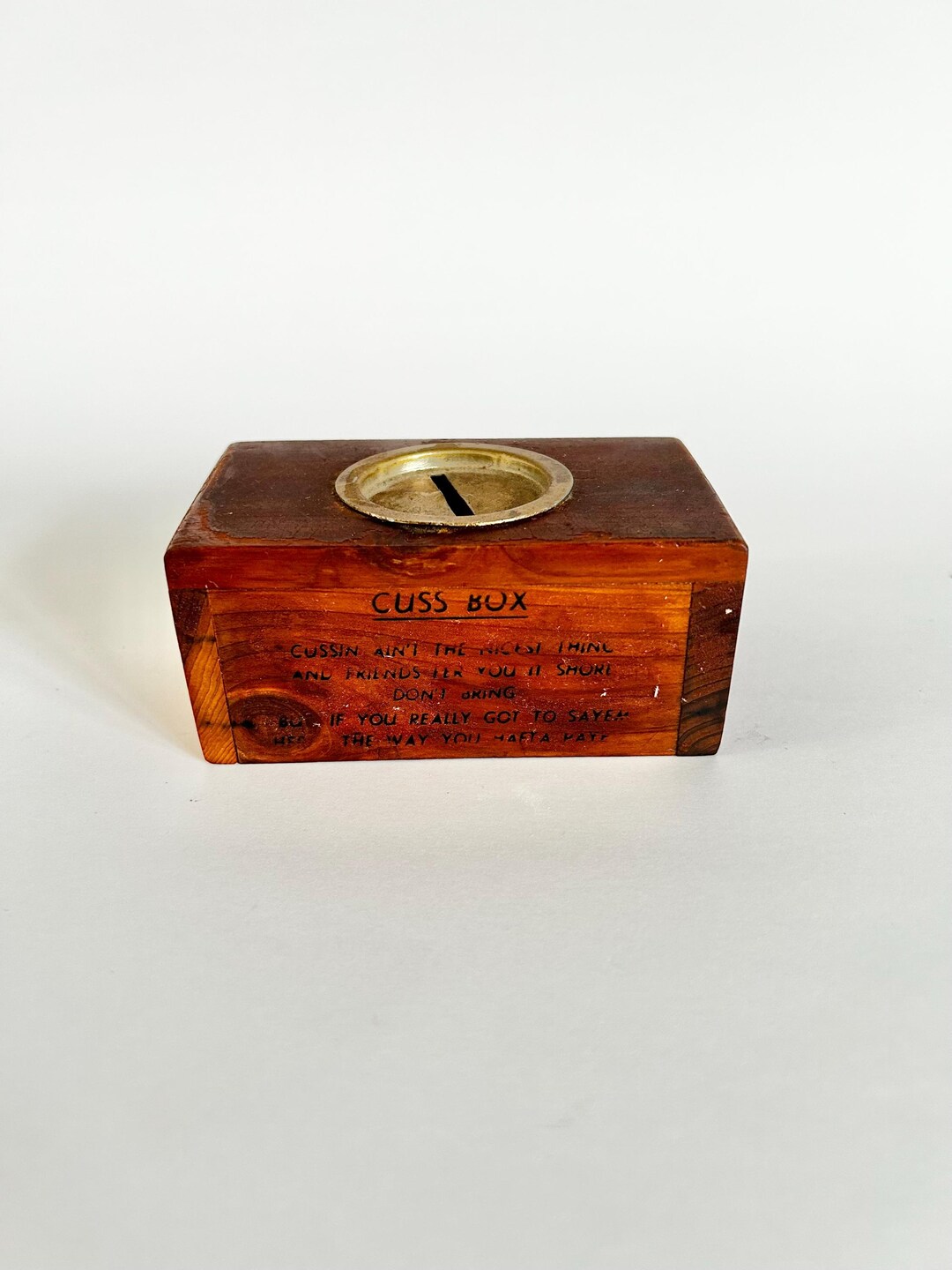 Vintage Wooden “cuss Box” Coin Bank – Mid Century Novelty Swear Jar - Etsy