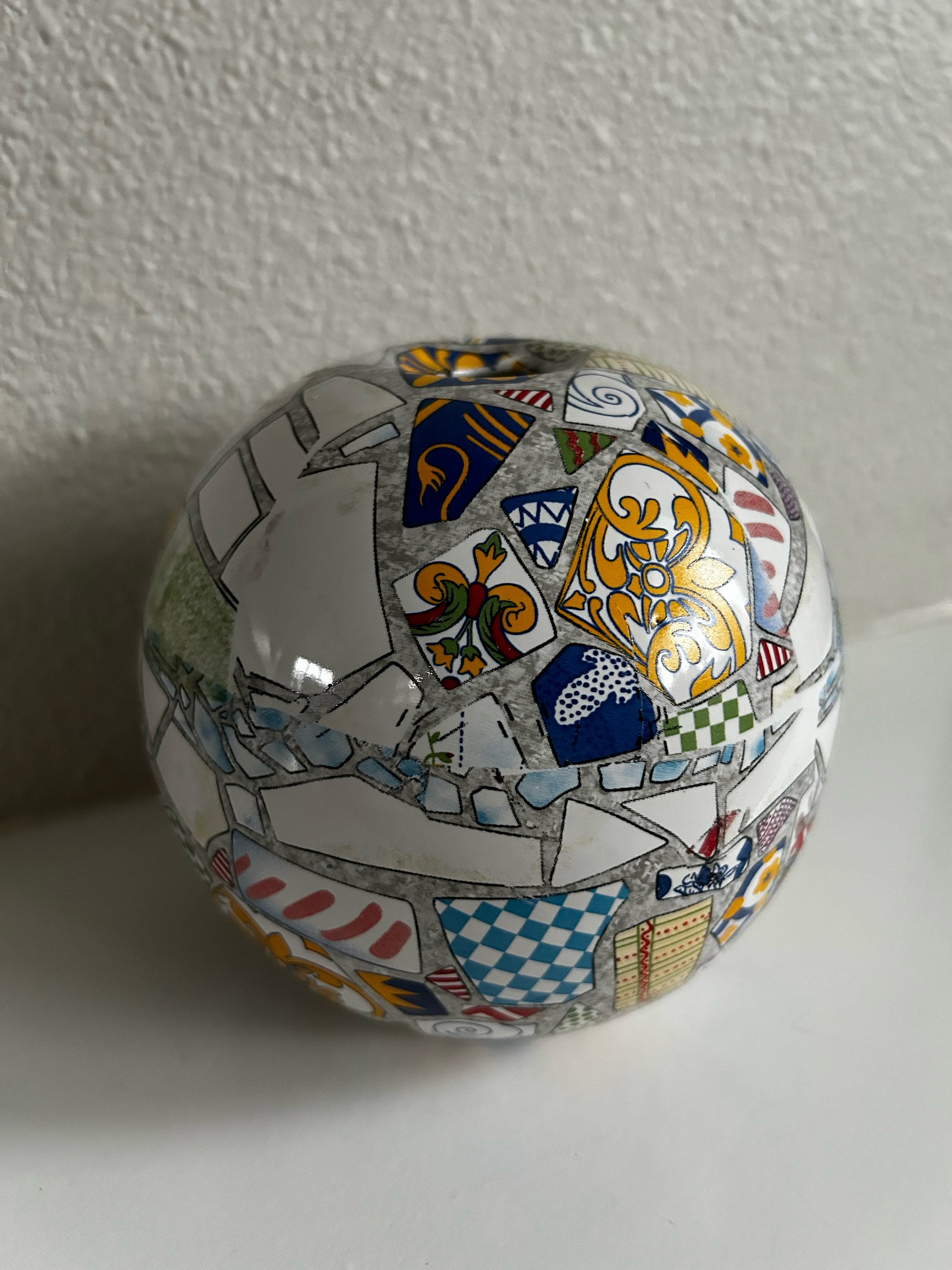 Vintage Antoni Gaudi Style Mosaic Ball Vase - Etsy