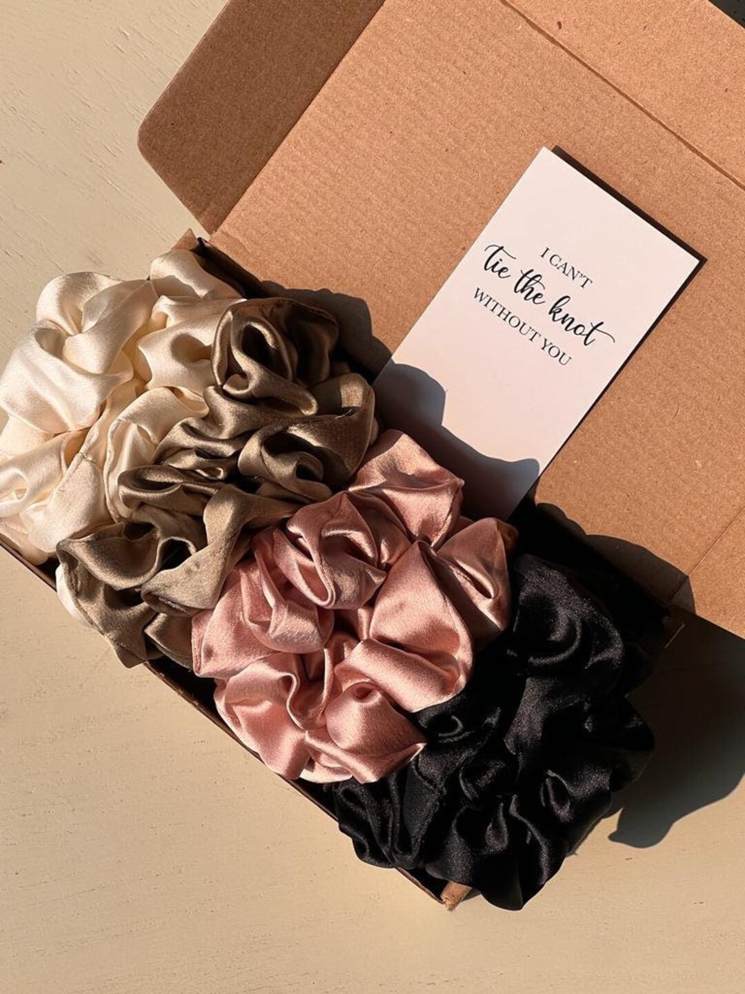 Pure Mulberry Silk Scrunchies - Wedding - Proposal Box - Ponytail ...