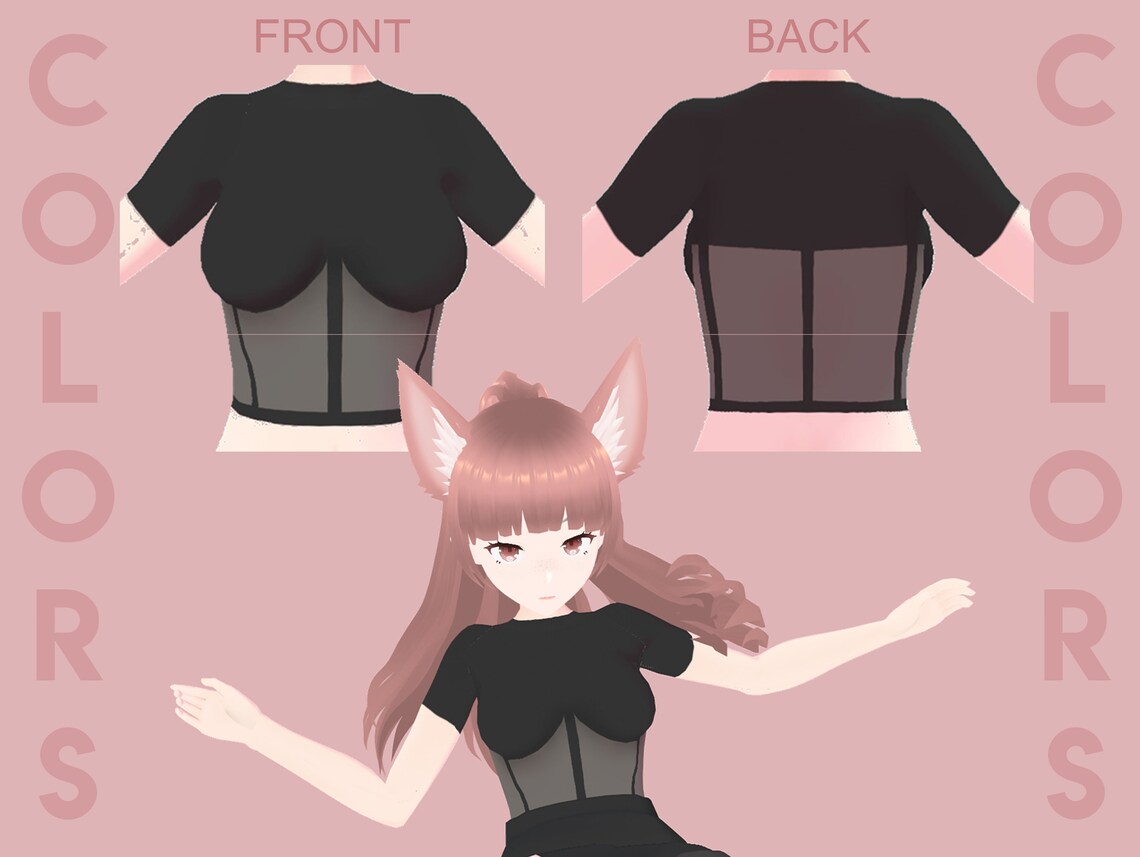Mesh Corset Top (flower Set) in 5 Designs for Vtuber— VROID (1.4.2 ...