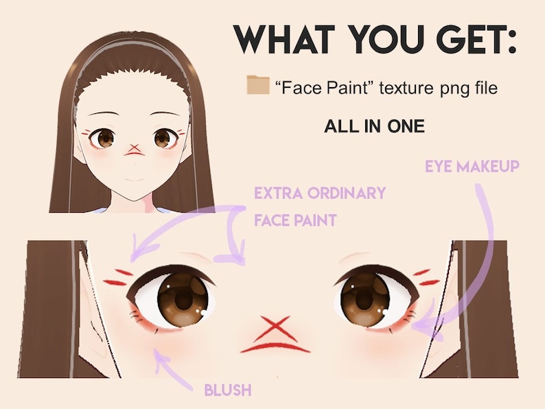 Vtuber Make-up "deadly Kiss" — VROID (1.4.2) Texture "facepaint ...
