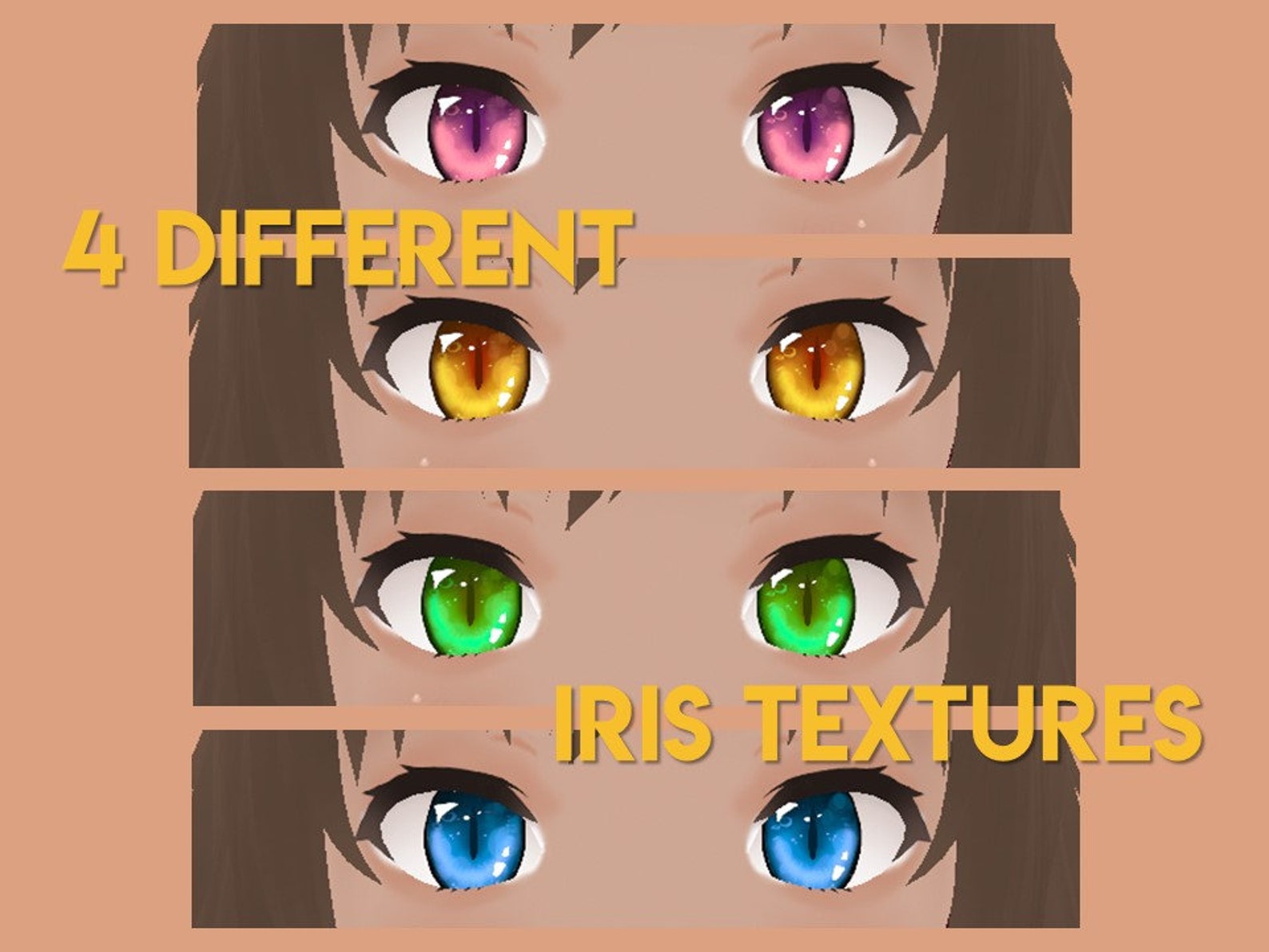 Vtuber Eyes (4 Colors) — VROID (1.4.2) Texture "iris" + "highlight ...